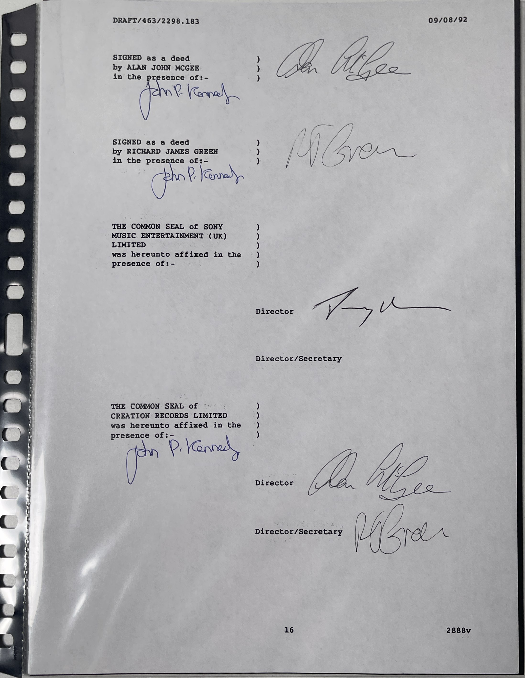 Lot 460 - CREATION RECORDS - 1992 ORIGINAL CREATION