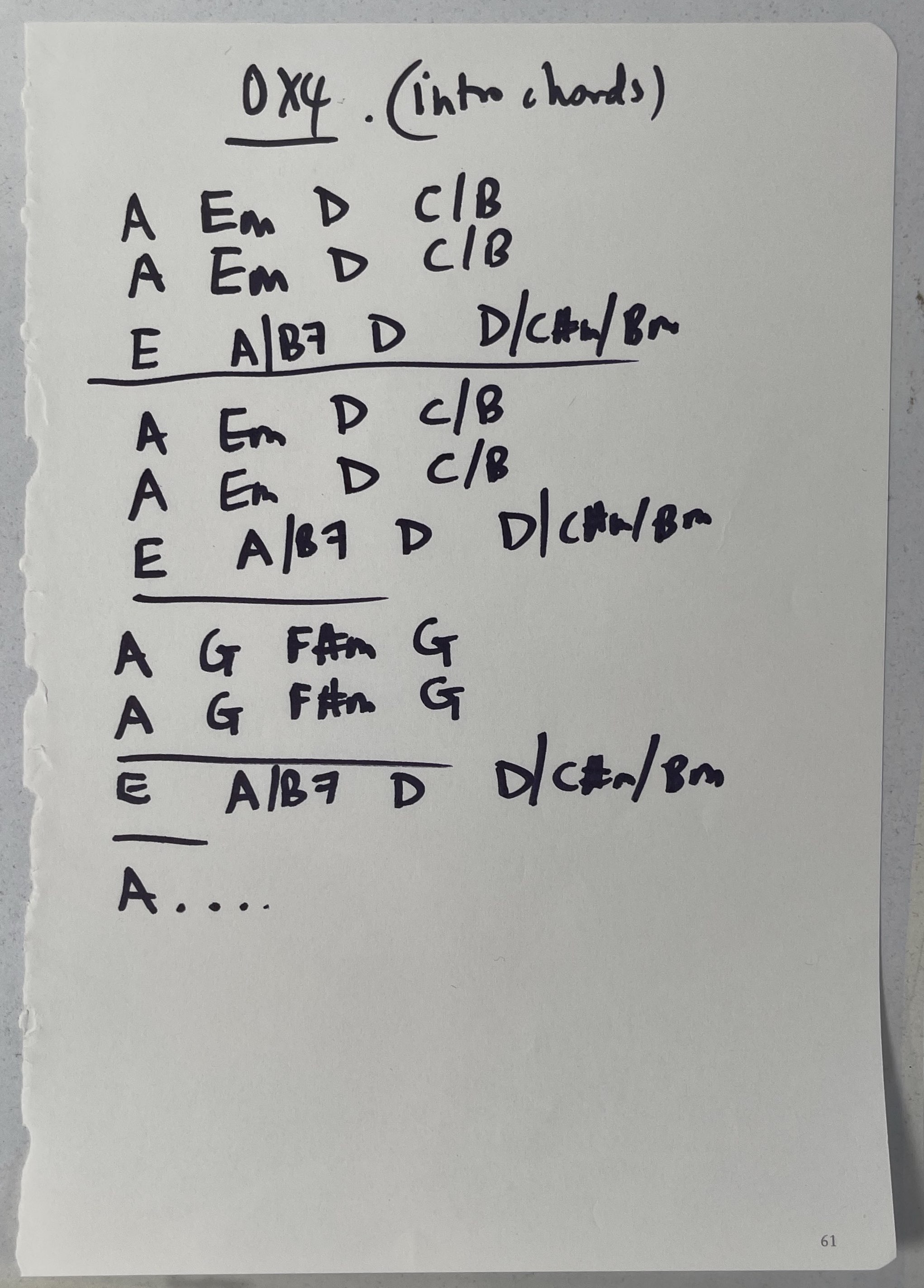 Lot 472 - RIDE - ANDY BELL HANDWRITTEN CHORD SHEETS
