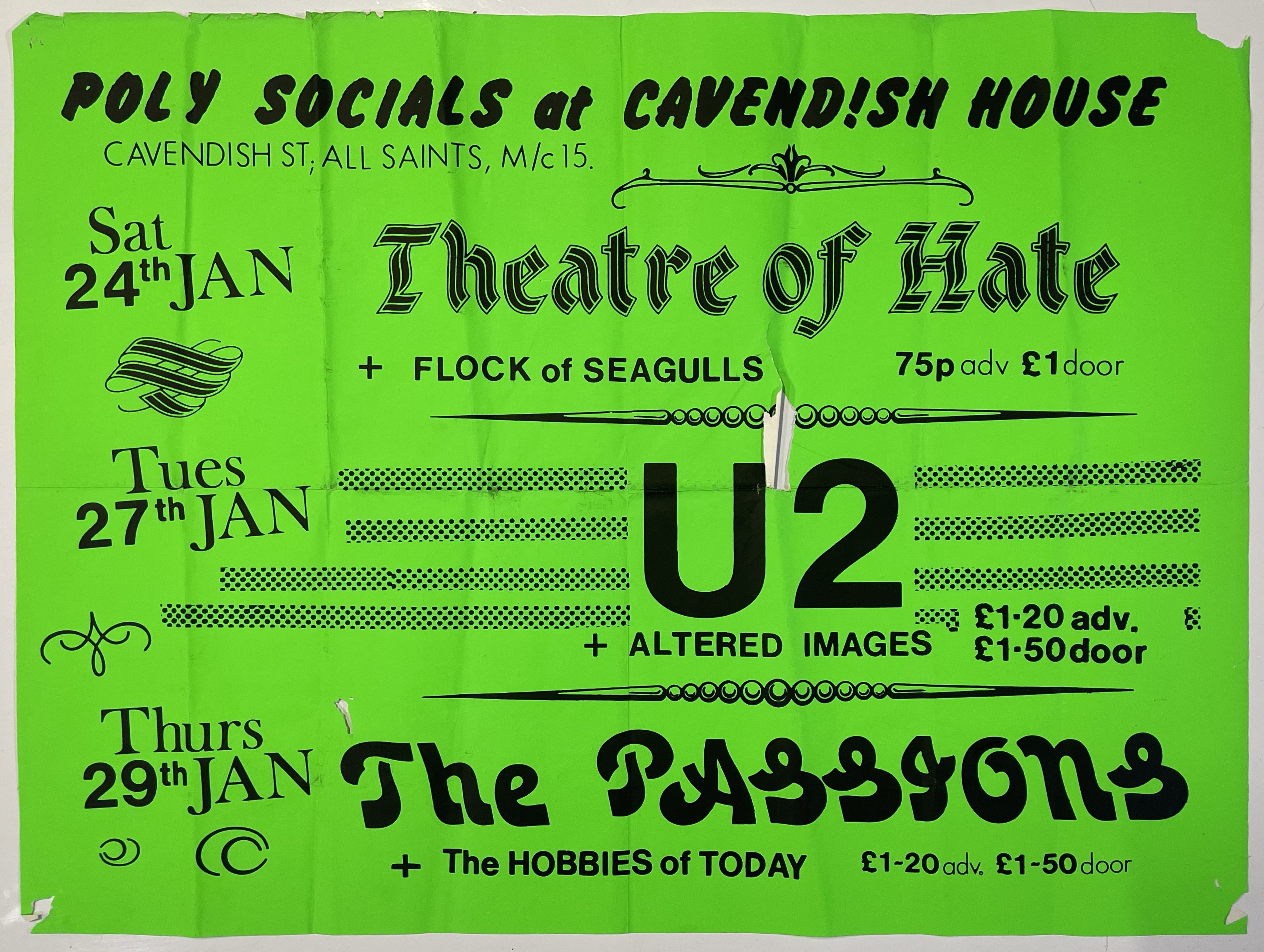 Lot 157 - U2 / THEATRE OF HATE - AN ORIGINAL 1981
