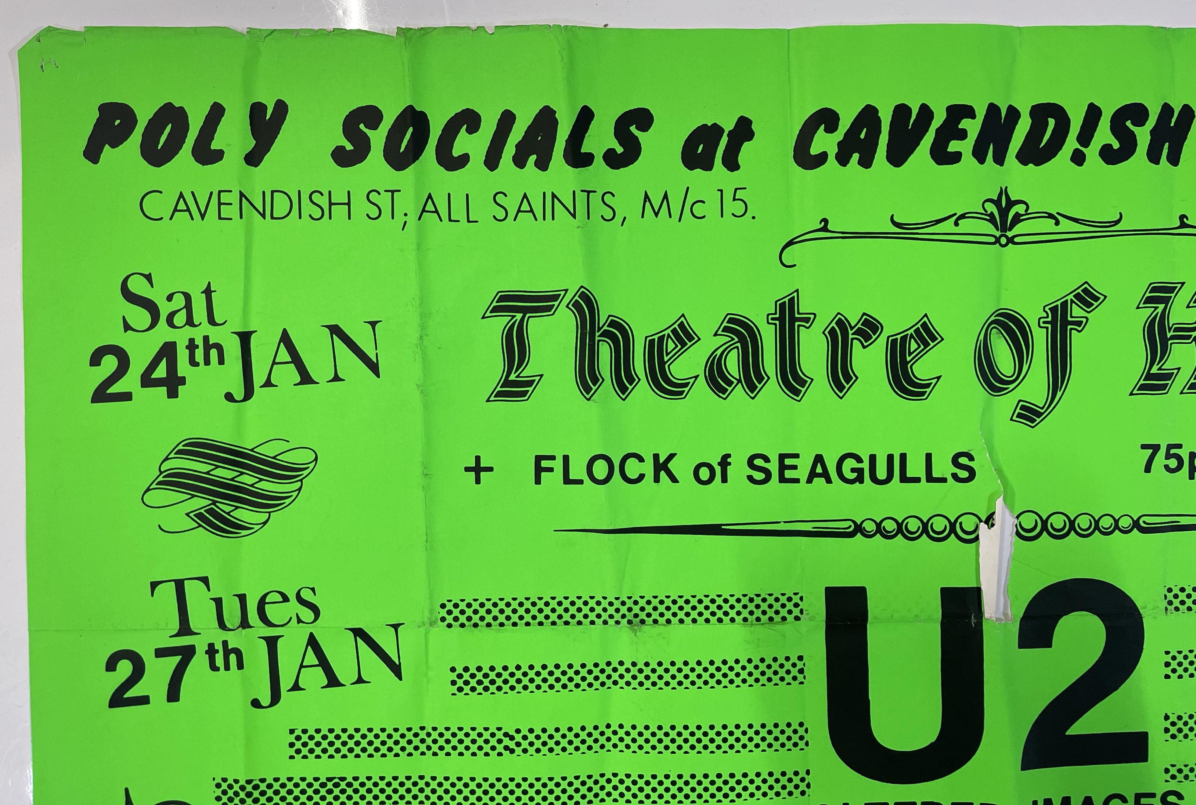 Lot 157 - U2 / THEATRE OF HATE - AN ORIGINAL 1981
