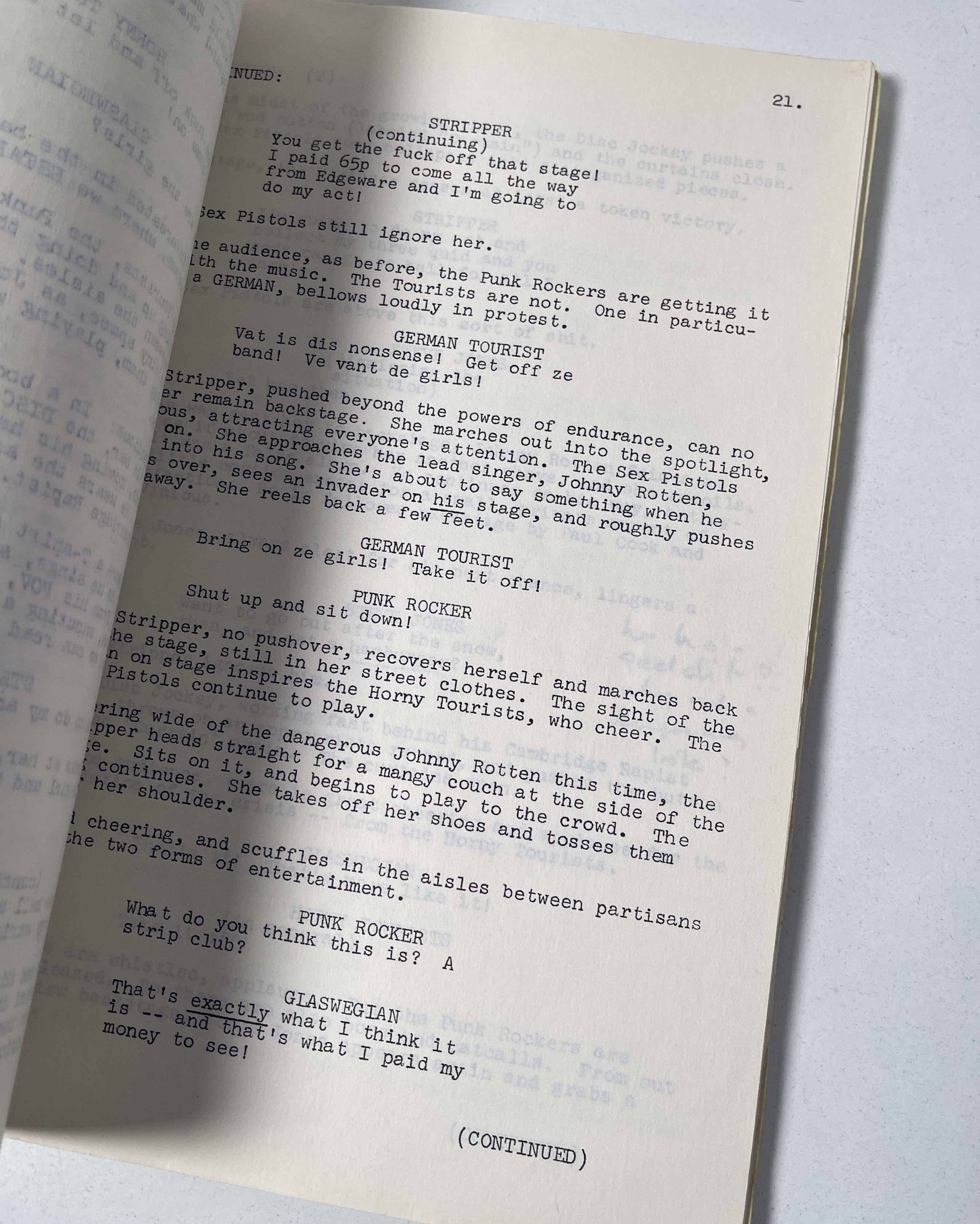 Lot 529 - THE SEX PISTOLS - EARLY DRAFT SCRIPT FOR