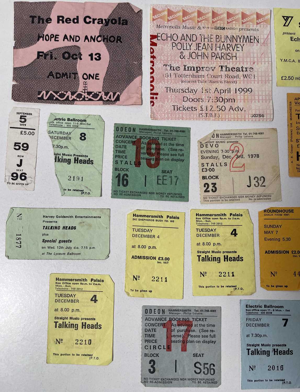 Lot 104 - TICKET COLLECTION - INDIE / NEW WAVE C 1980S