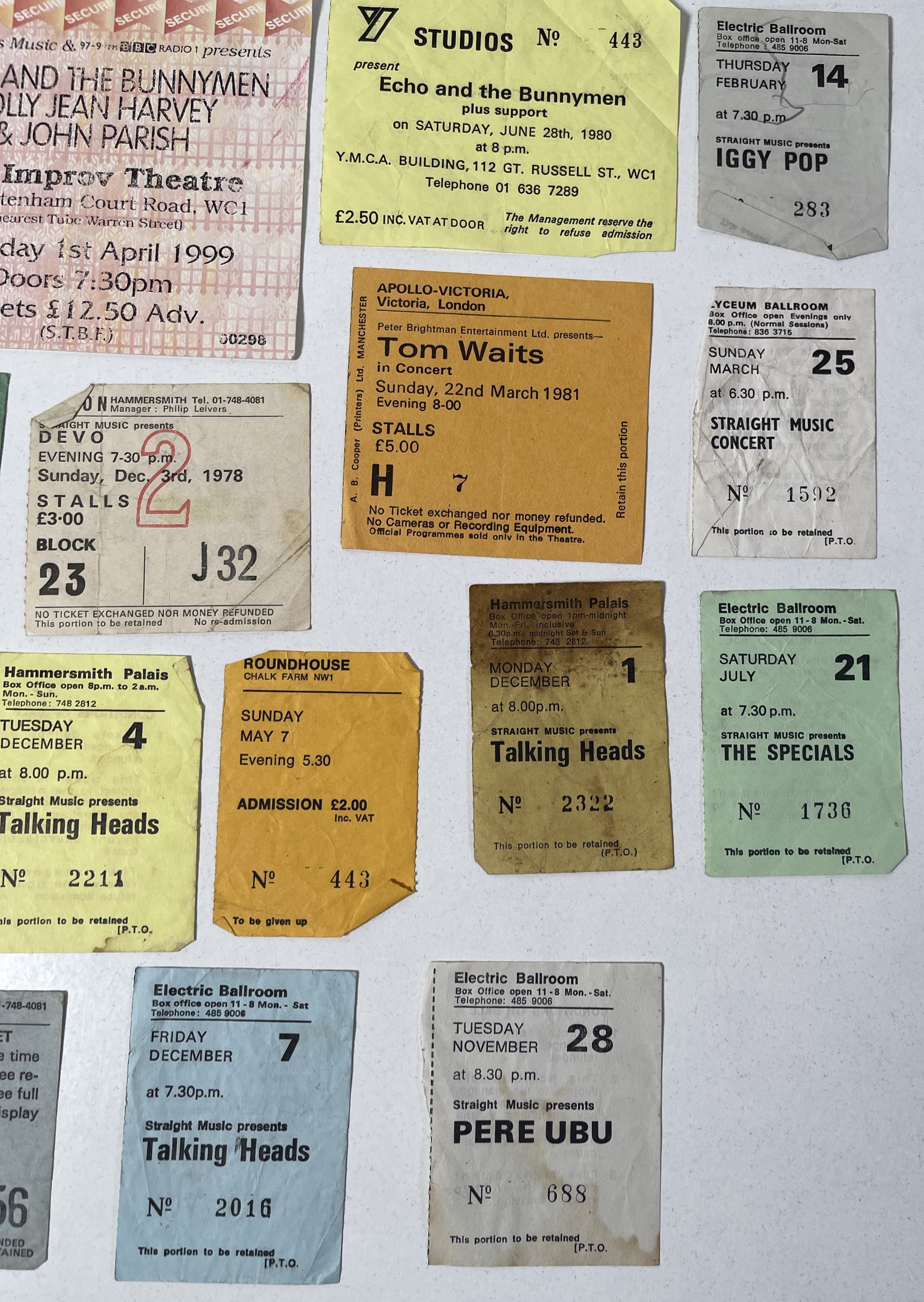 Lot 104 - TICKET COLLECTION - INDIE / NEW WAVE C 1980S