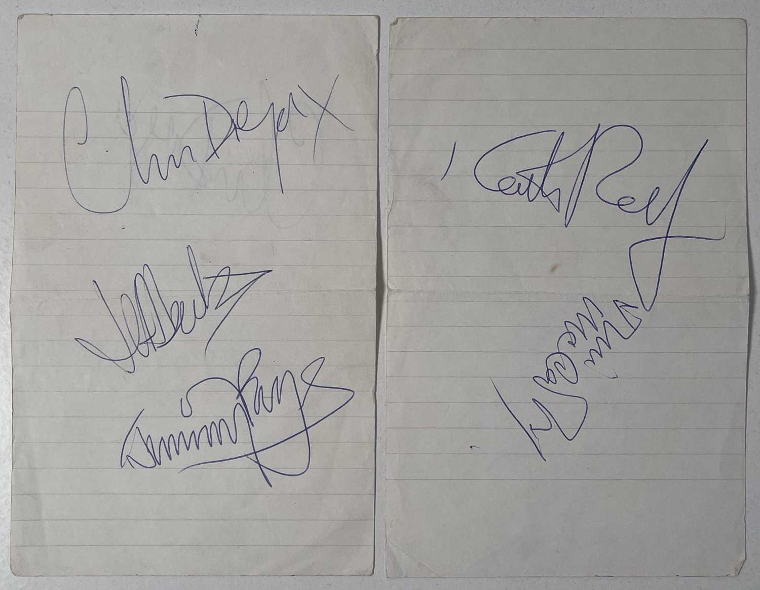 Lot 224 - THE YARDBIRDS - FULL SET OF SIGNATURES INC