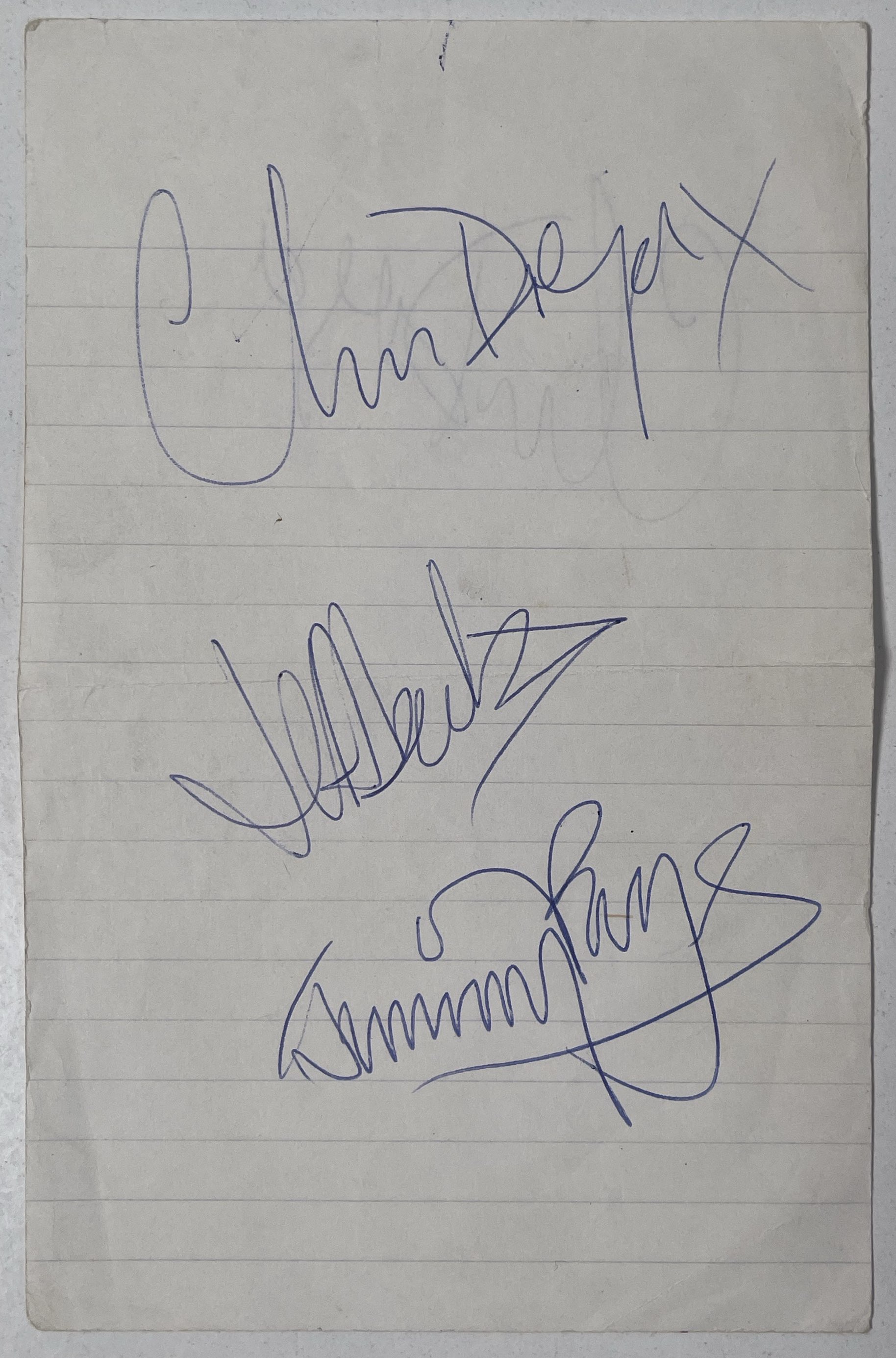 Lot 224 - THE YARDBIRDS - FULL SET OF SIGNATURES INC