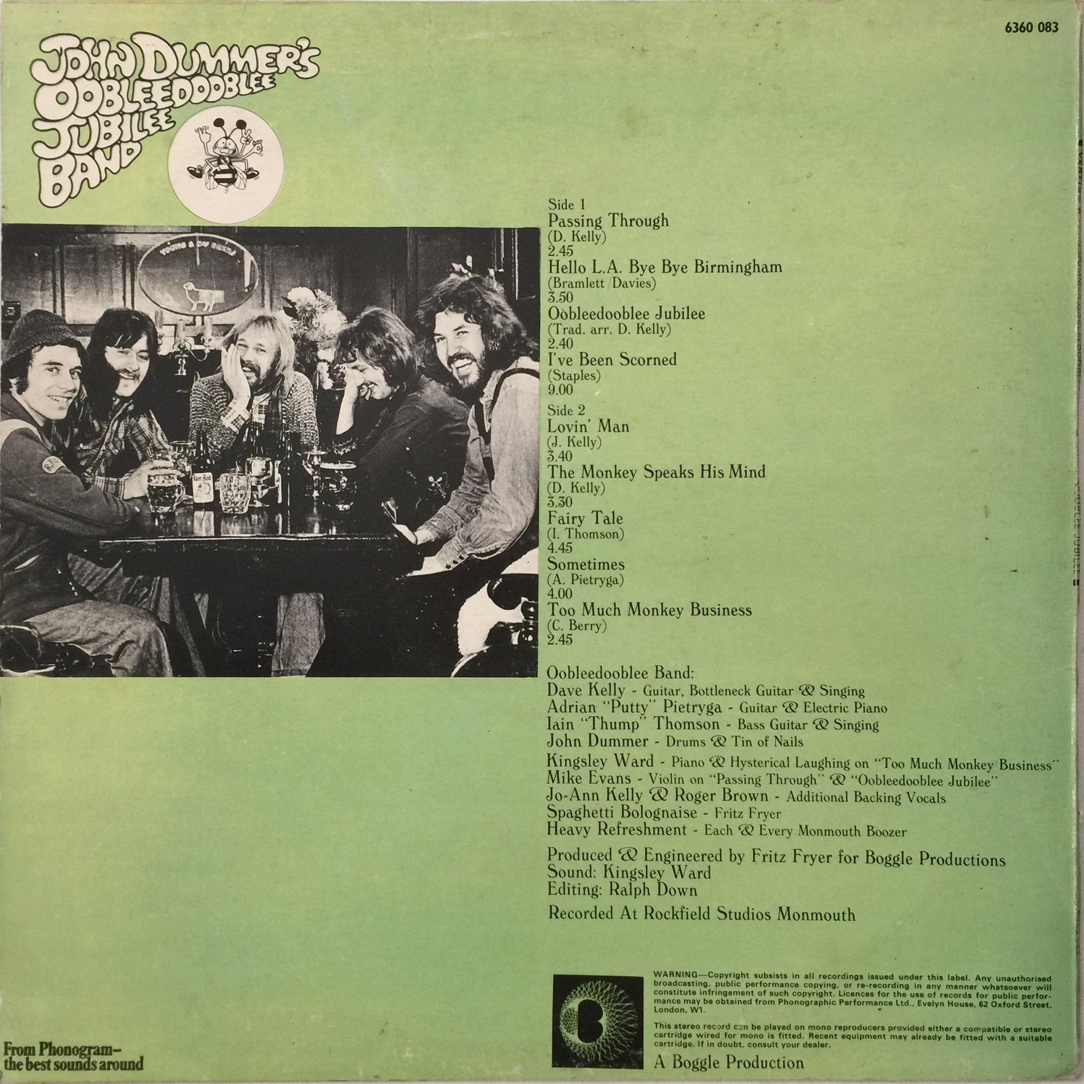 Lot 634 - JOHN DUMMER OOBLEEDOOBLEE BAND