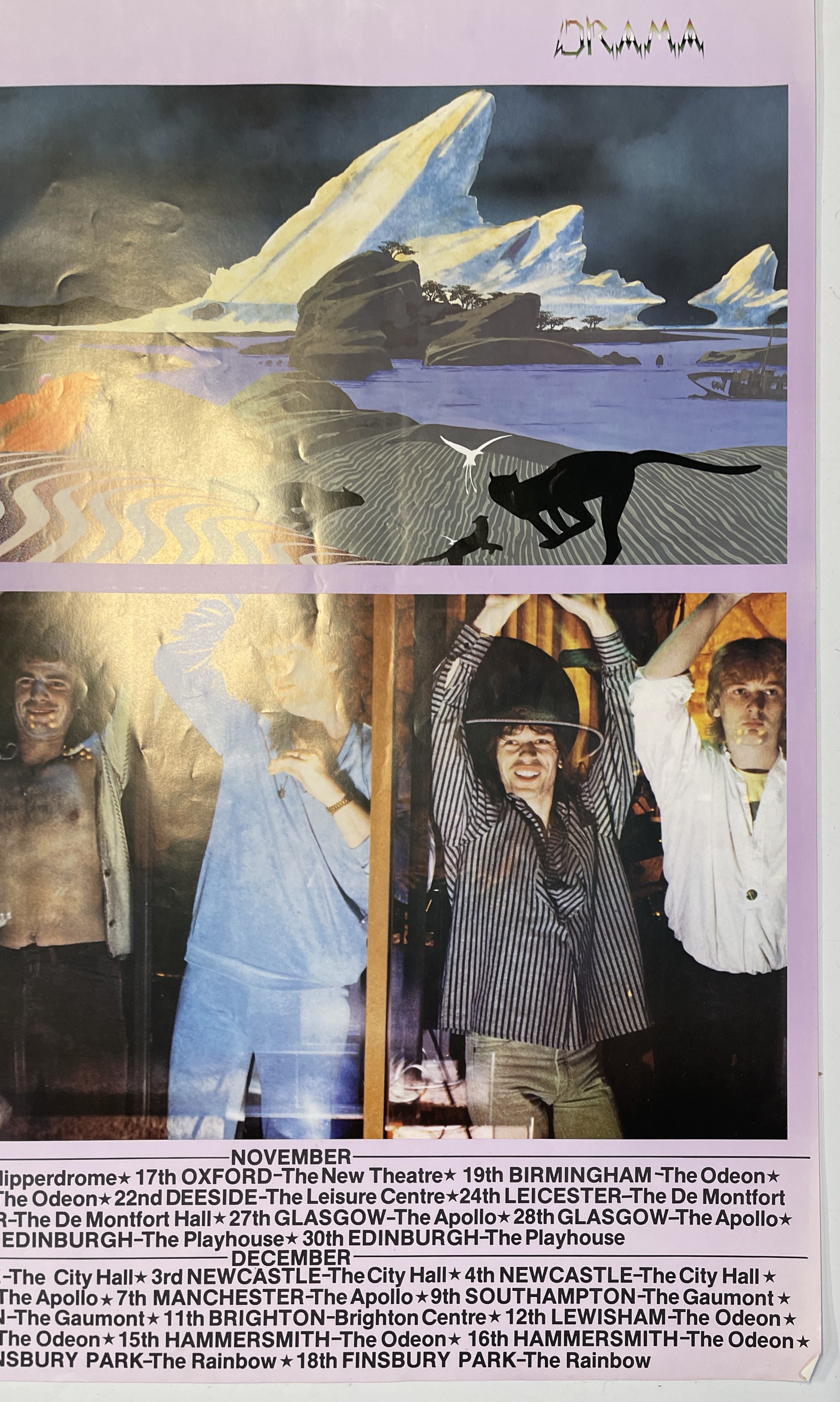 Lot 178 - YES - ORIGINAL DRAMA TOUR POSTER.