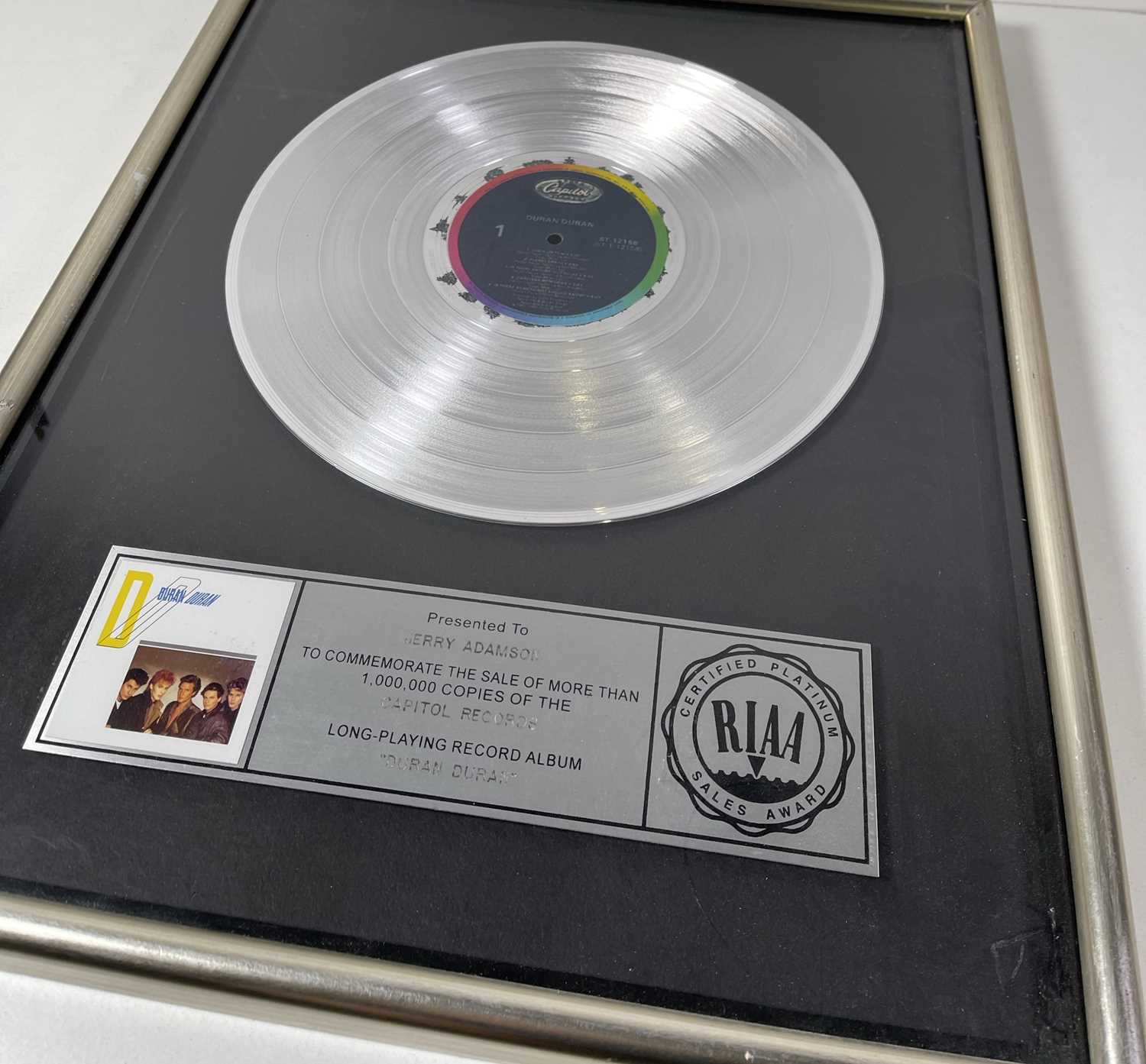 Lot 394 - DURAN DURAN - ORIGINAL US RIAA PLATINUM