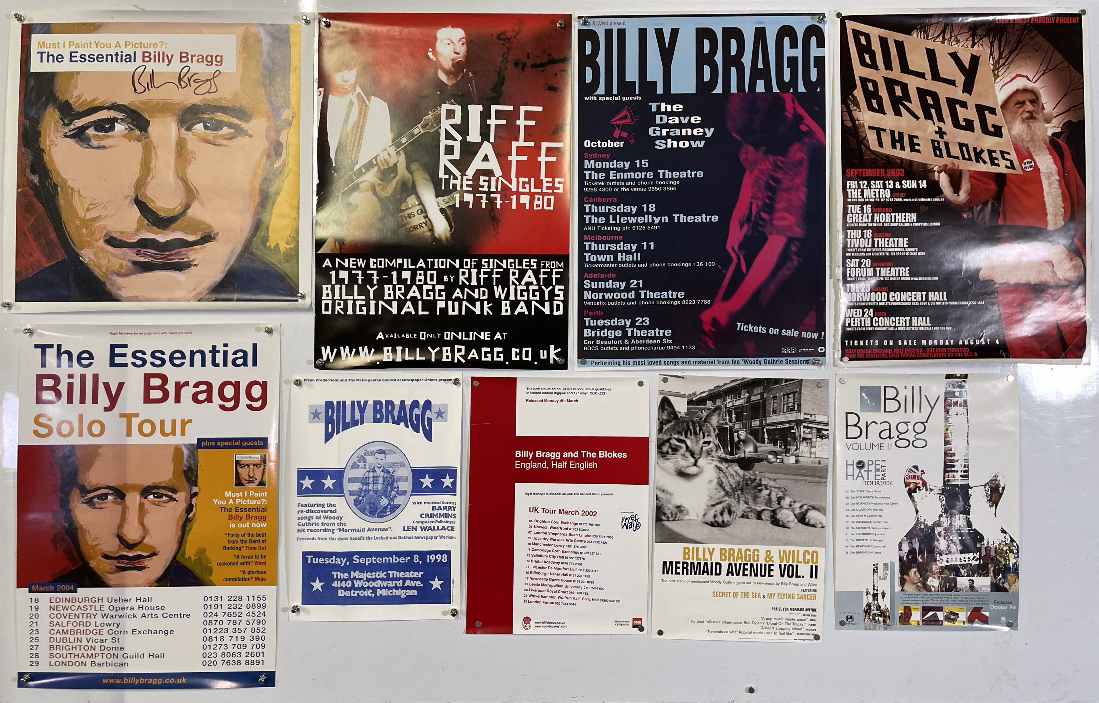 Lot 185 - BILLY BRAGG - POSTER COLLECTION INC ONE