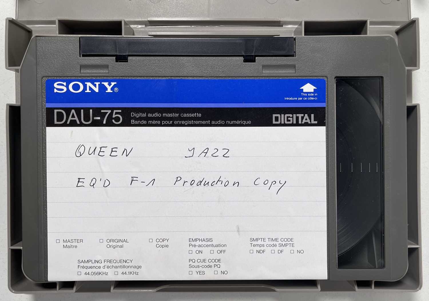 Lot 329 - QUEEN - JAZZ - DIGITAL AUDIO MASTER CASSETTE.