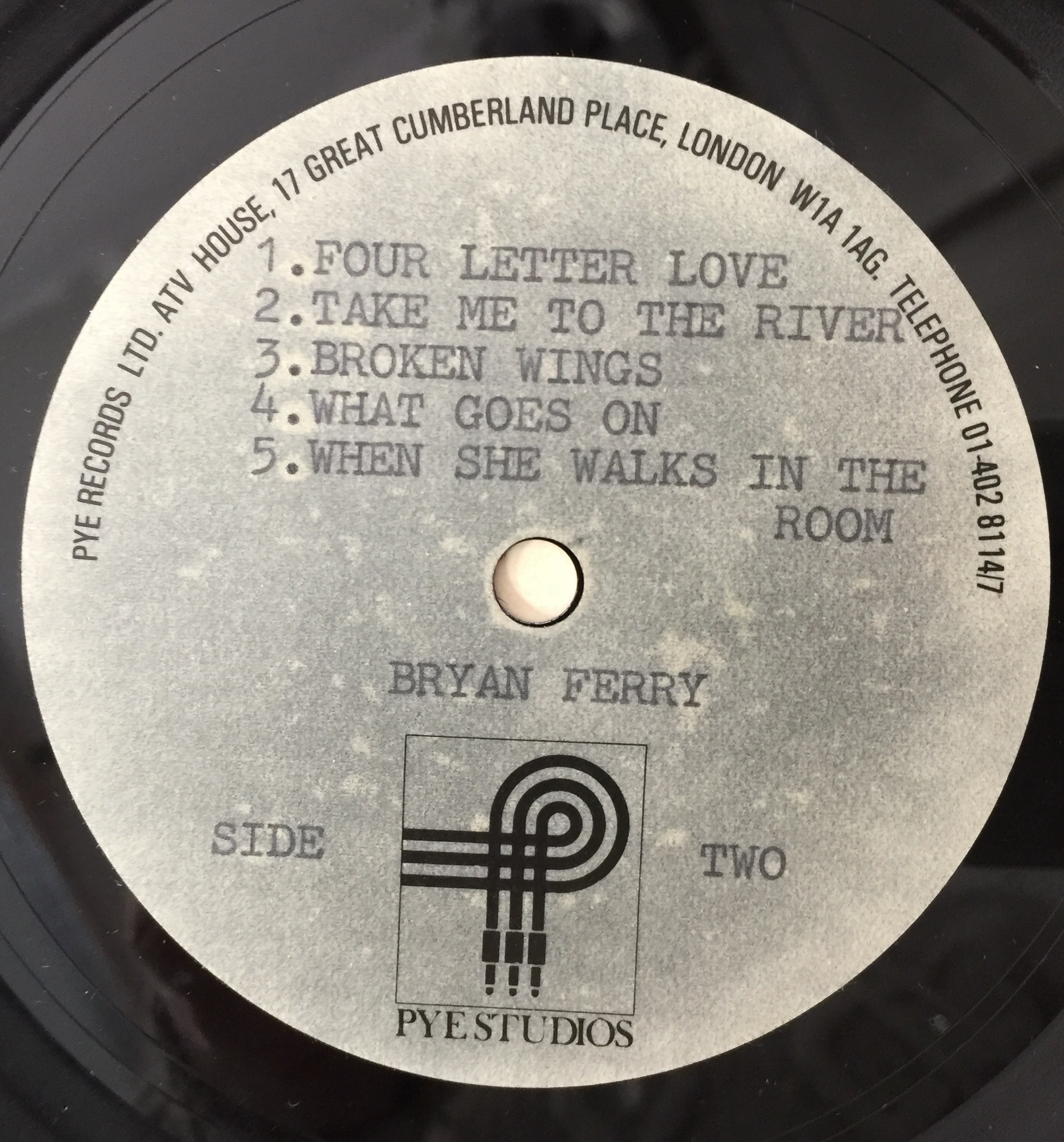 Lot 1182 - BRYAN FERRY - UK WHITE LABEL TEST