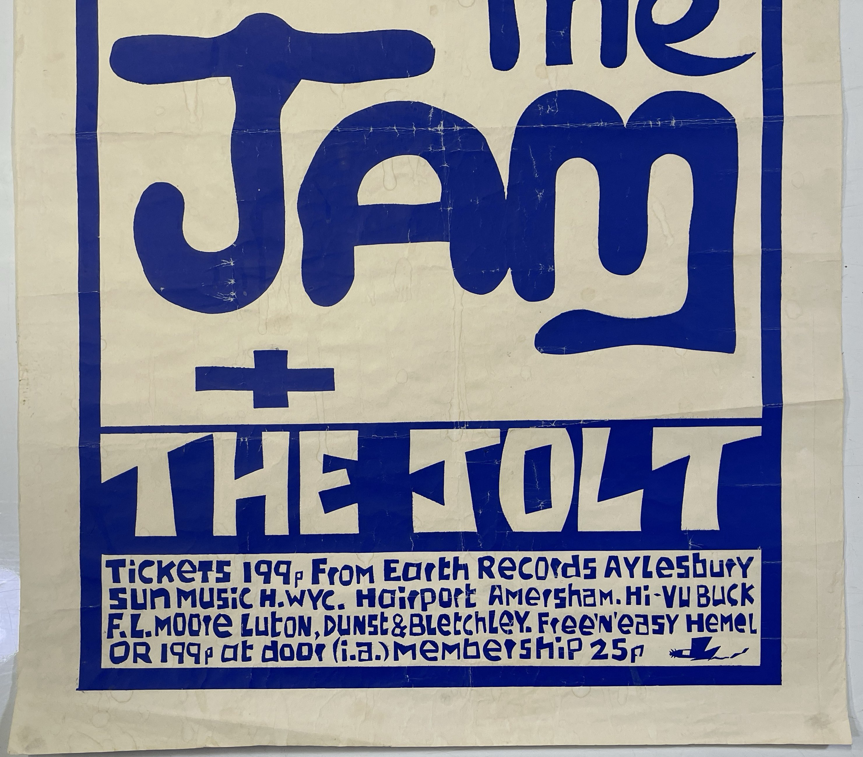 Lot 428 - THE JAM - A RARE CONCERT POSTER FOR THE