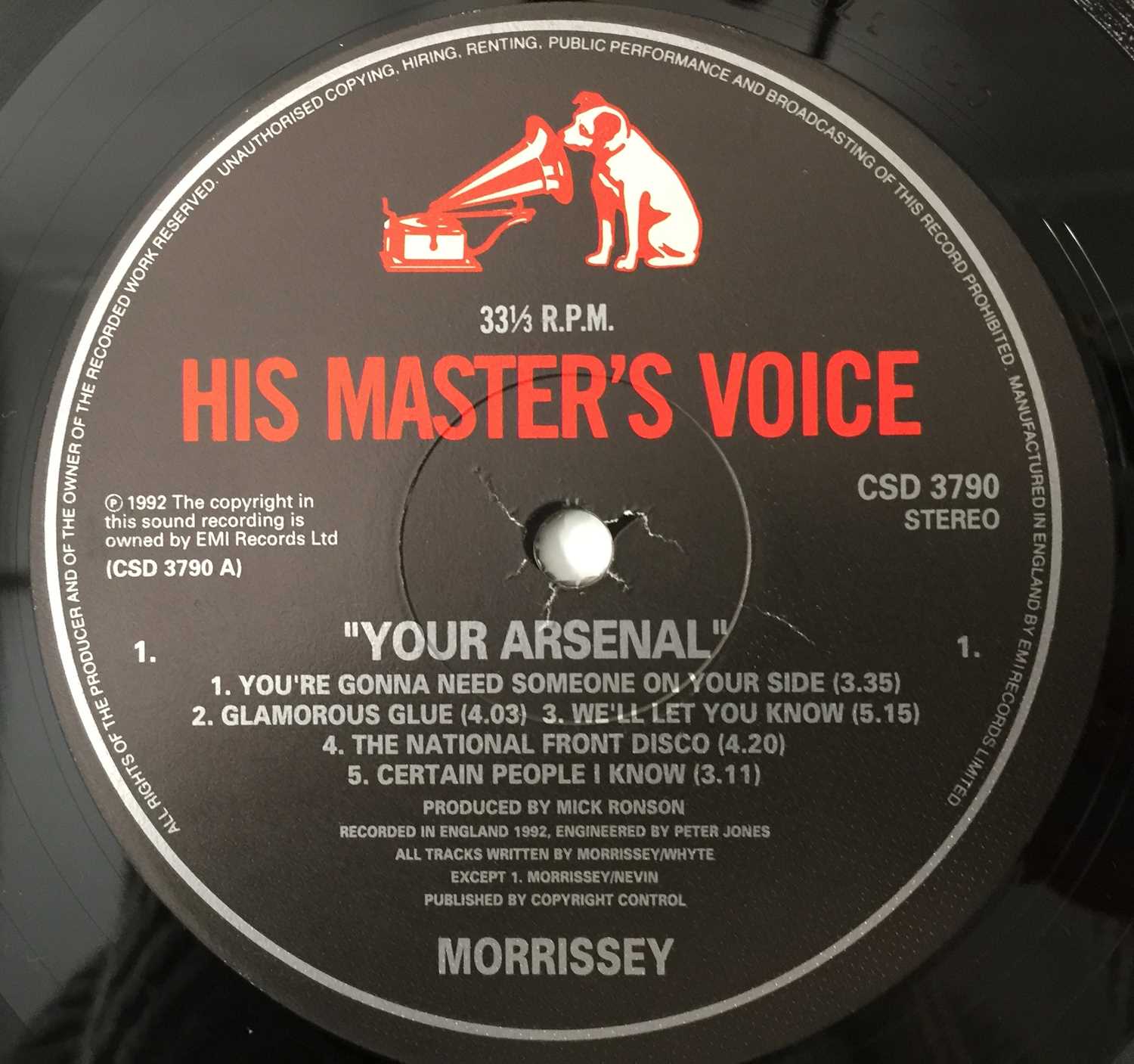 Lot 11 - MORRISSEY - YOUR ARSENAL LP (UK ORIGINAL
