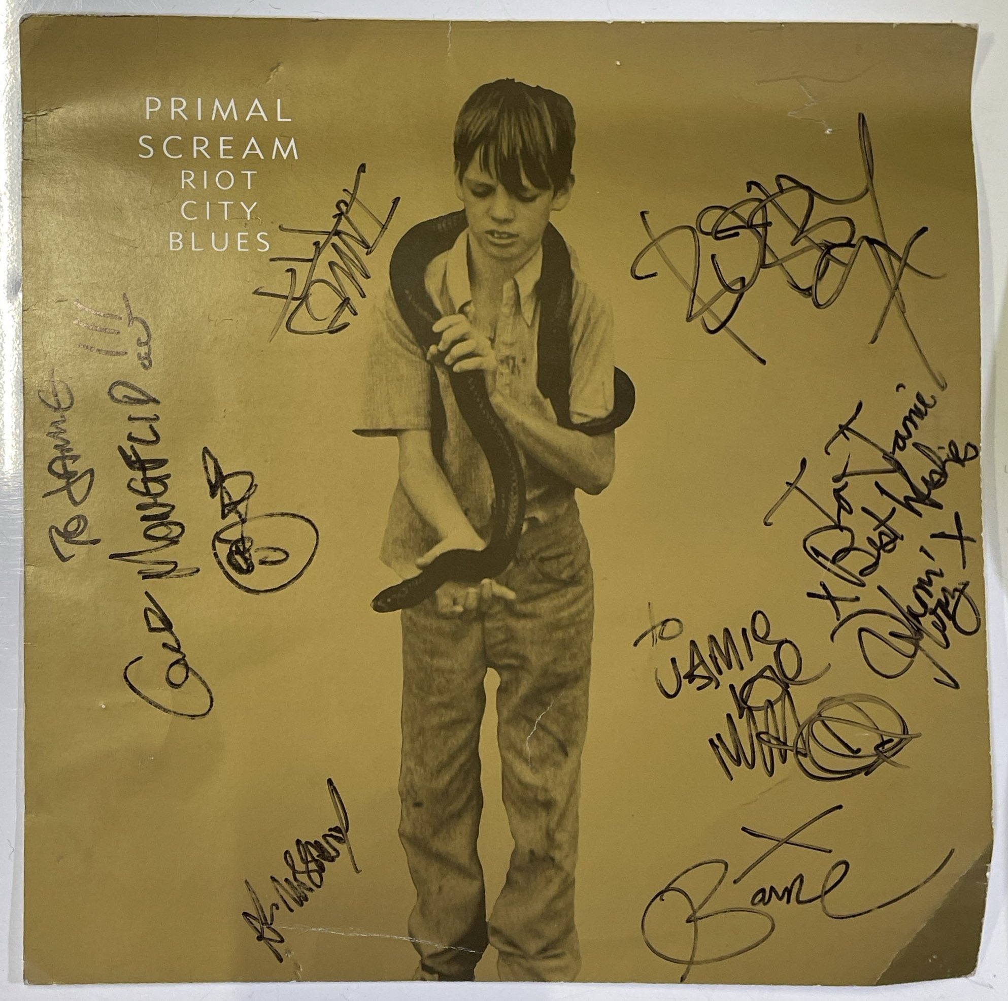 Lot 60 - PRIMAL SCREAM MEMORABILIA INC A FULLY SIGNED