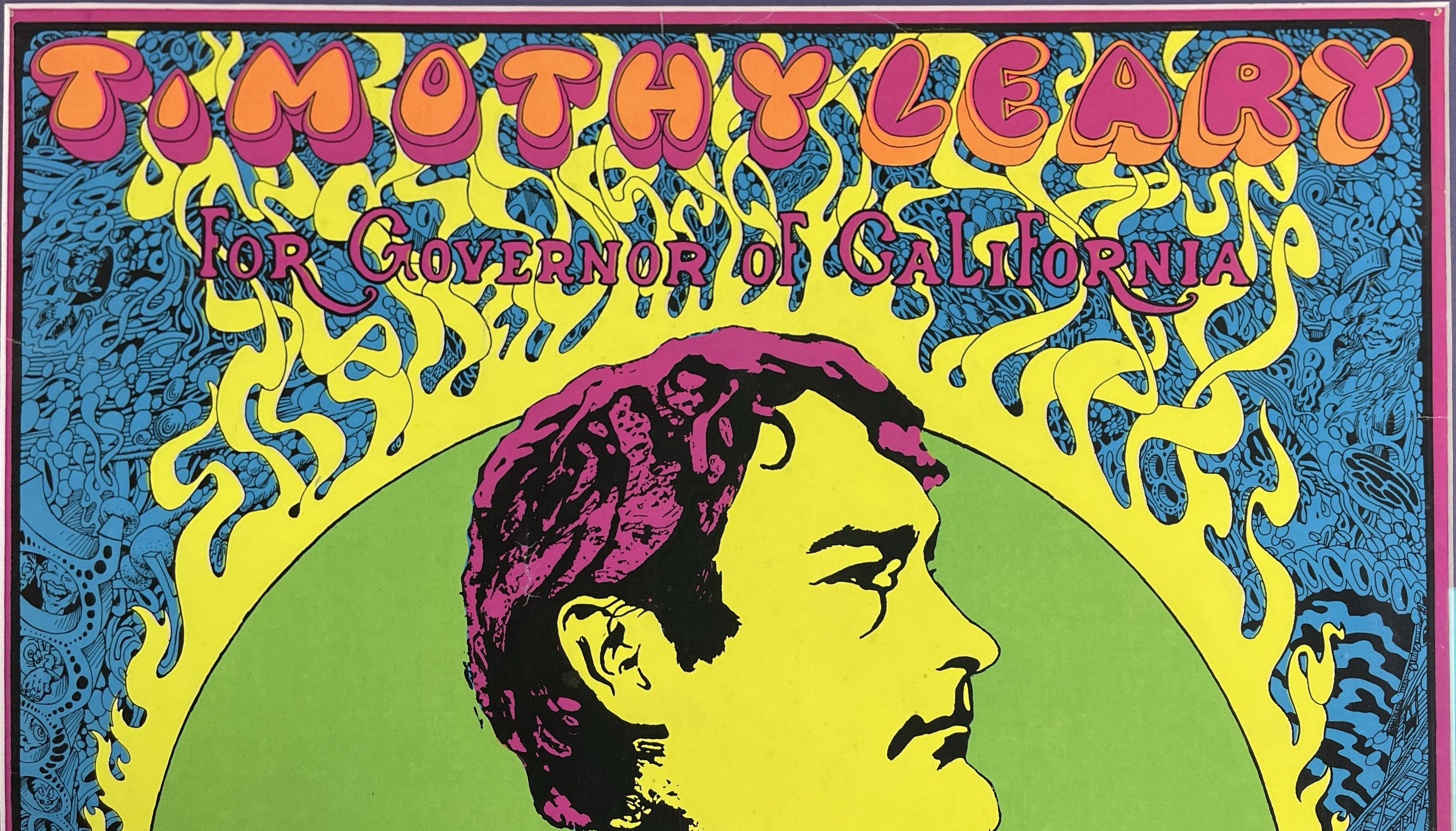Lot 30 - ORIGINAL BLACKLIGHT POSTER - TIMOTHY LEARY