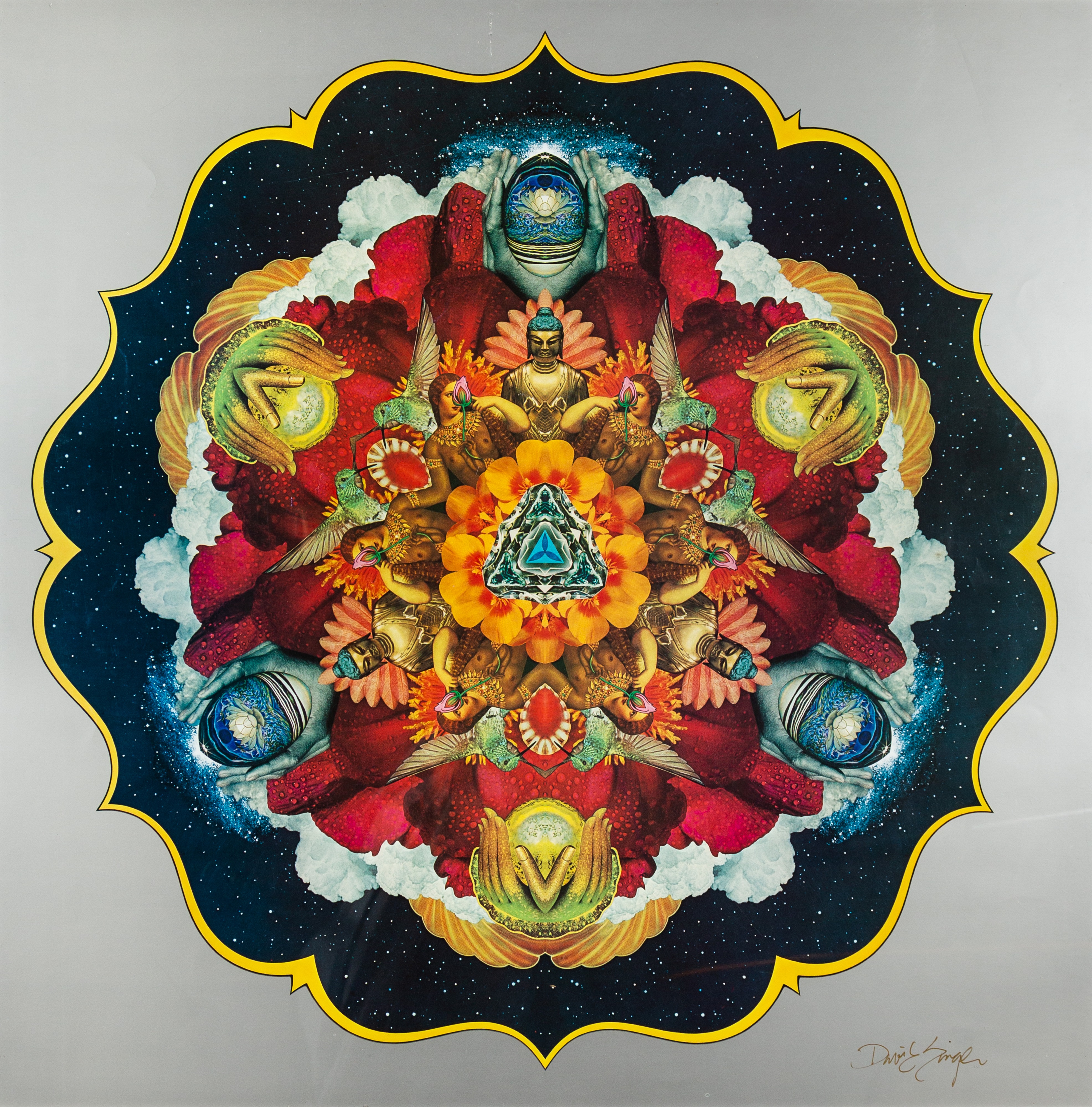 Lot 34 - DAVID SINGER - SIGNED POSTER - 'LOTUS'.