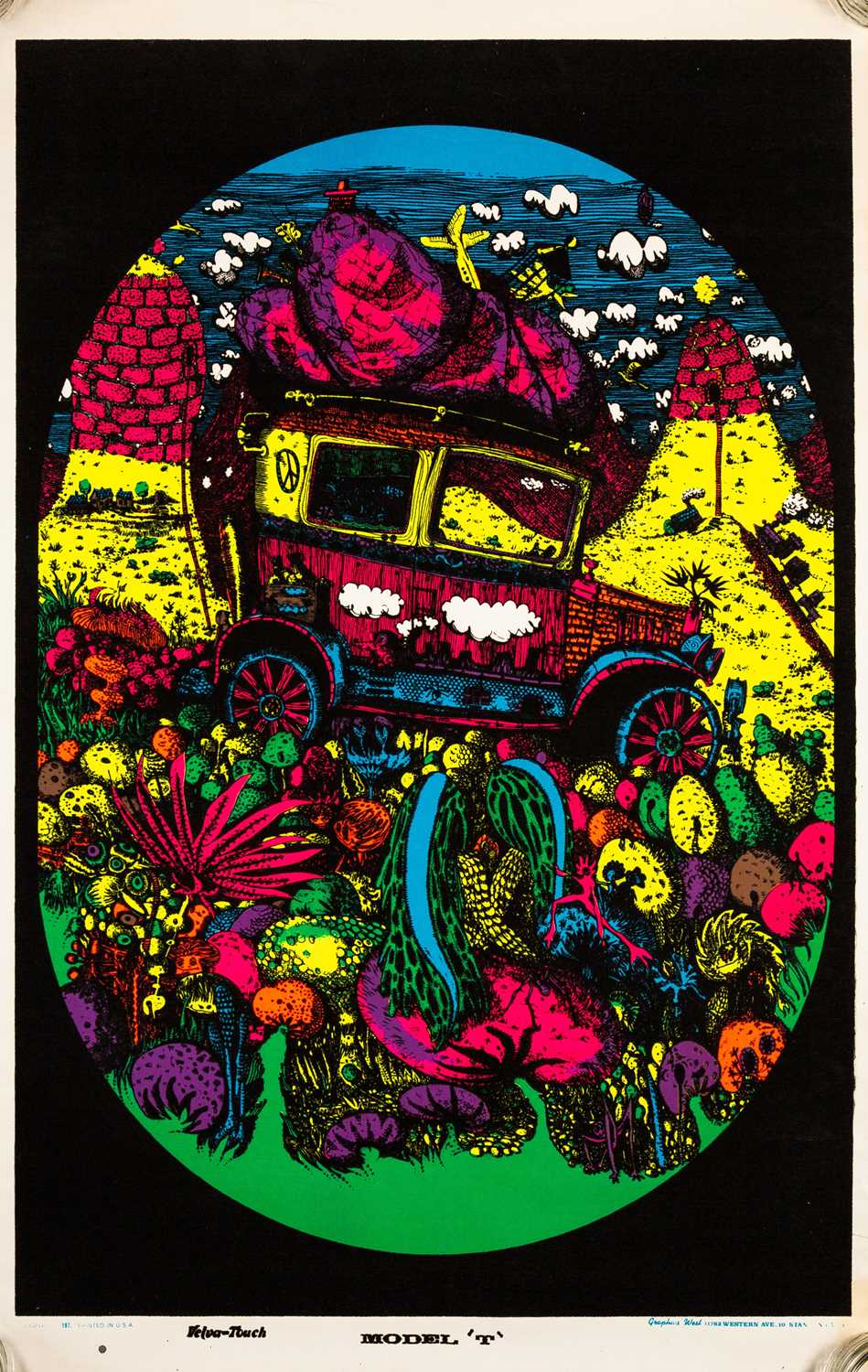 Lot 52 - BLACKLIGHT POSTERS - FIVE ORIGINAL 1970S