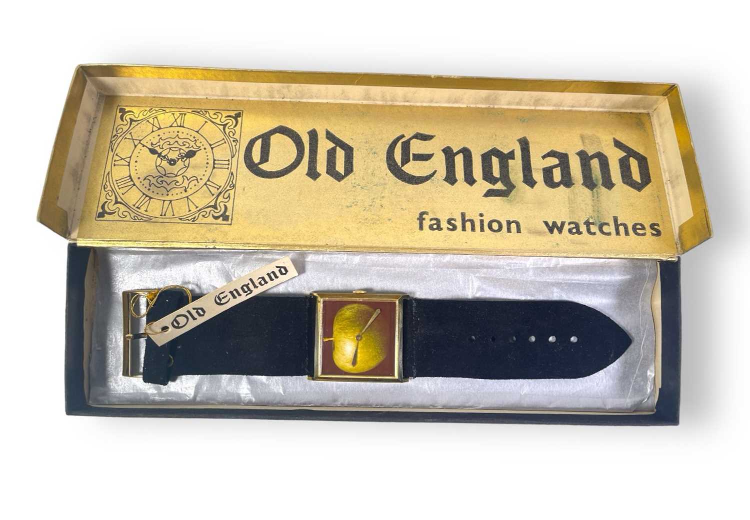 Lot 337 - CIRCA 1970 OLD ENGLAND 'APPLE' WATCH.