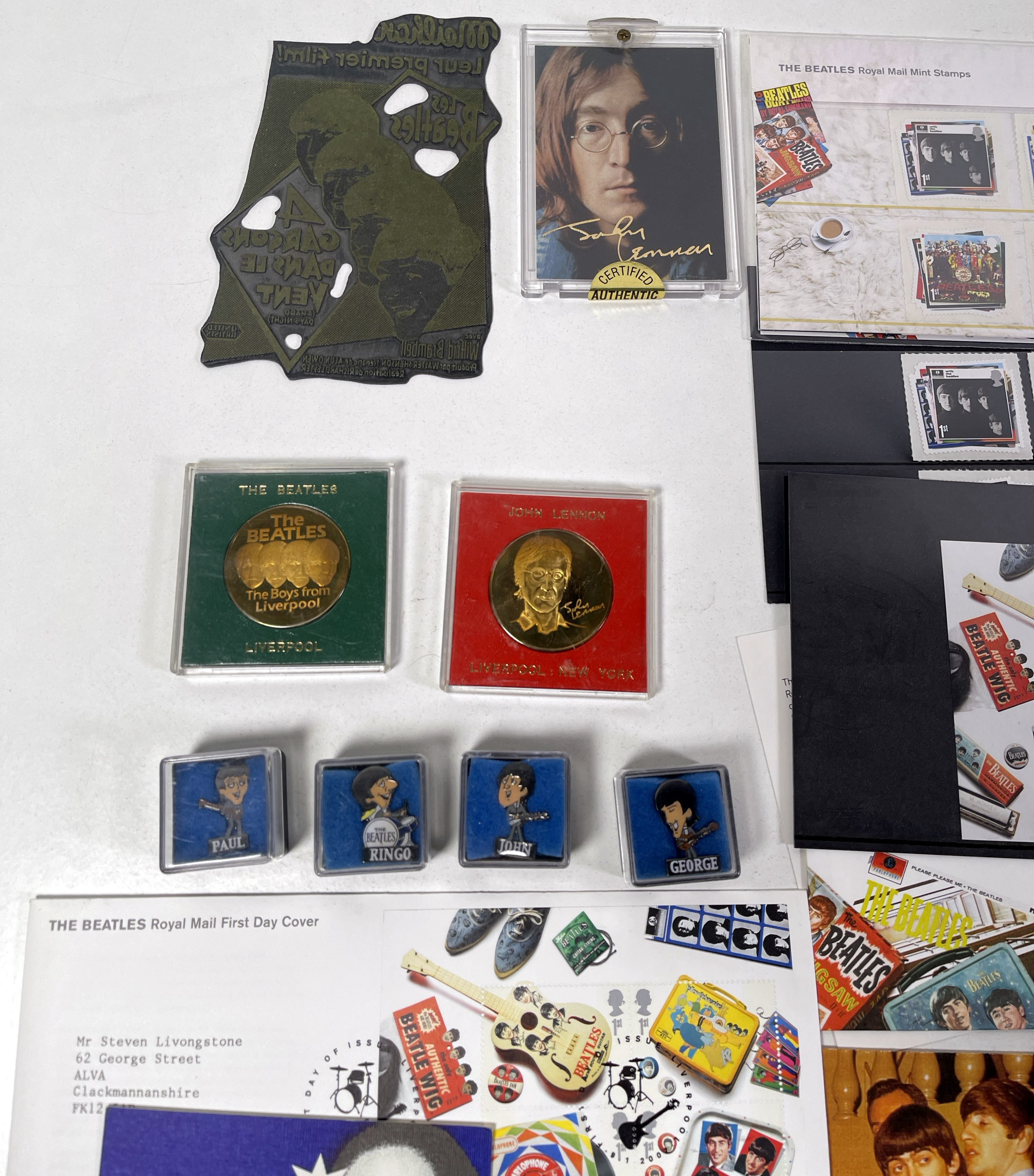 Lot 184 - THE BEATLES FIRST DAY COVERS, STAMPS AND