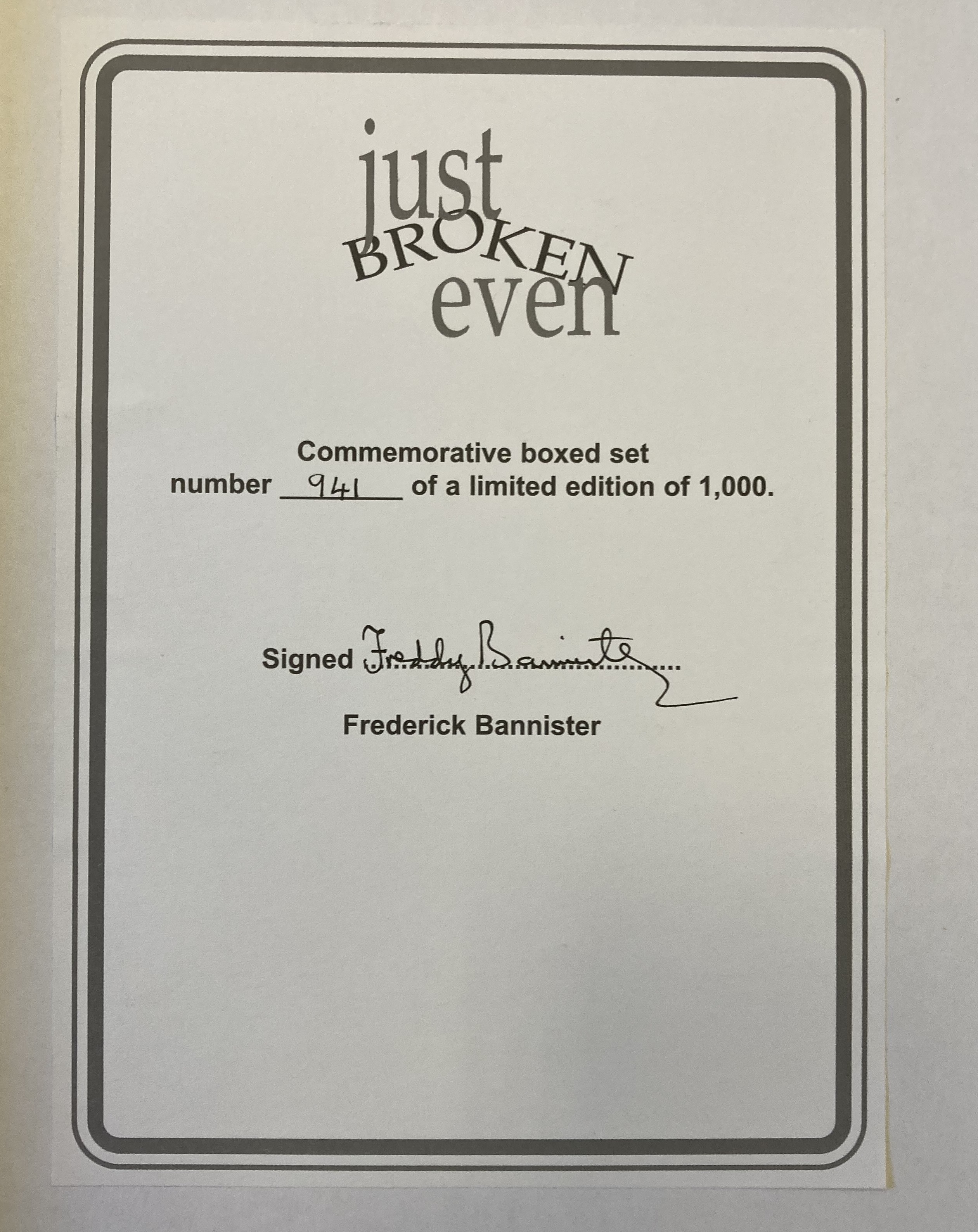 Lot 28 - FREDDY BANNISTER LIMITED EDITION BOOK SETS