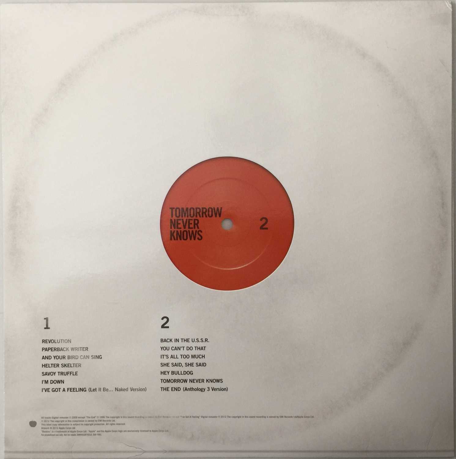 Lot 32 - THE BEATLES - TOMORROW NEVER KNOWS LP (2012