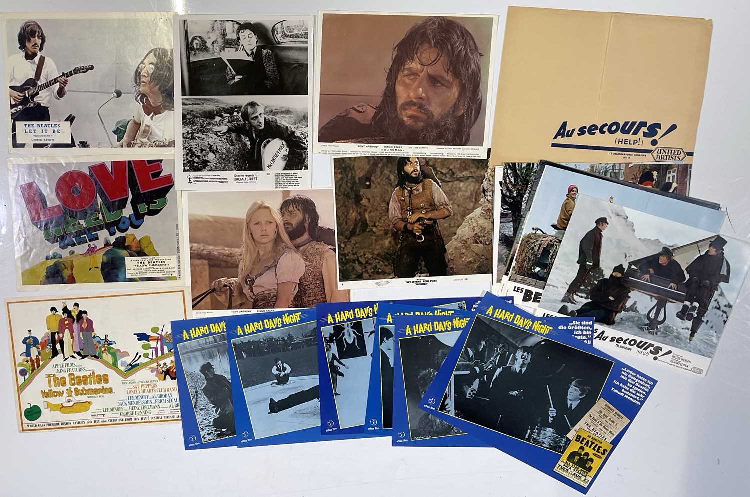 Lot 225 - THE BEATLES - ASSORTED FILM LOBBY CARDS AND