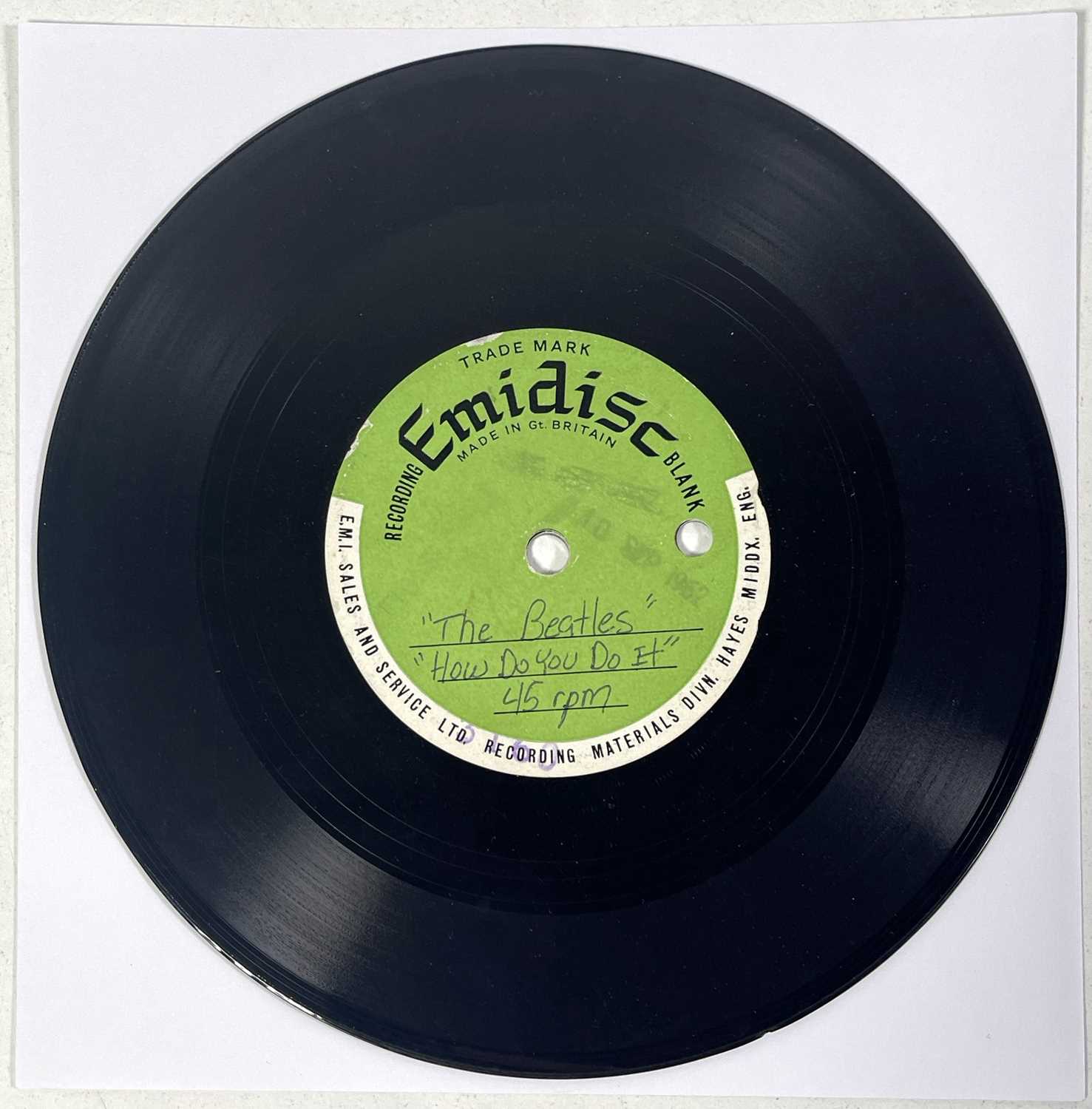 Lot 367 - THE BEATLES - EMIDISC ACETATE RECORDING OF