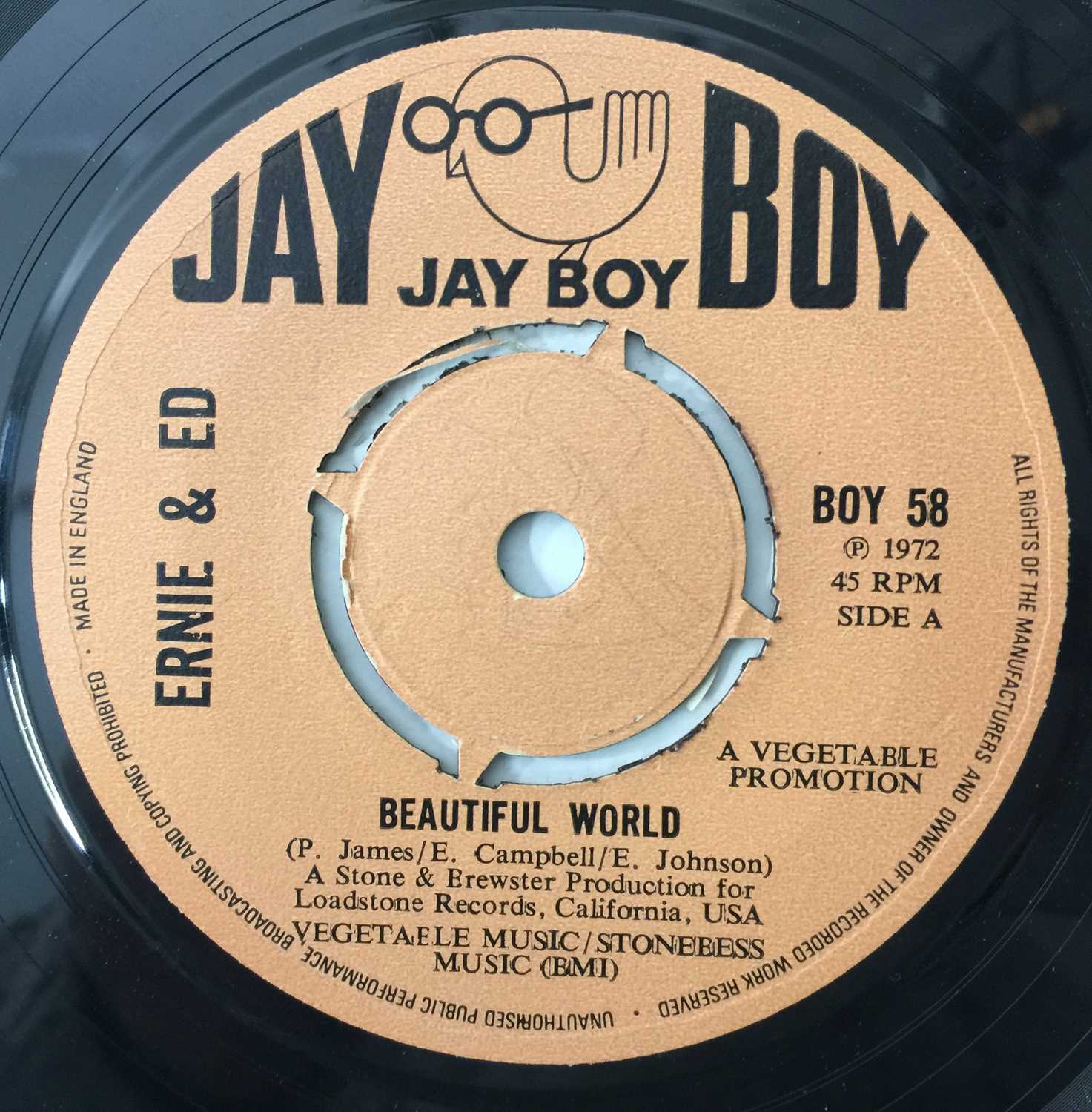 Lot 87 - ERNIE & ED - BEAUTIFUL WORLD/ INDICATION 7"