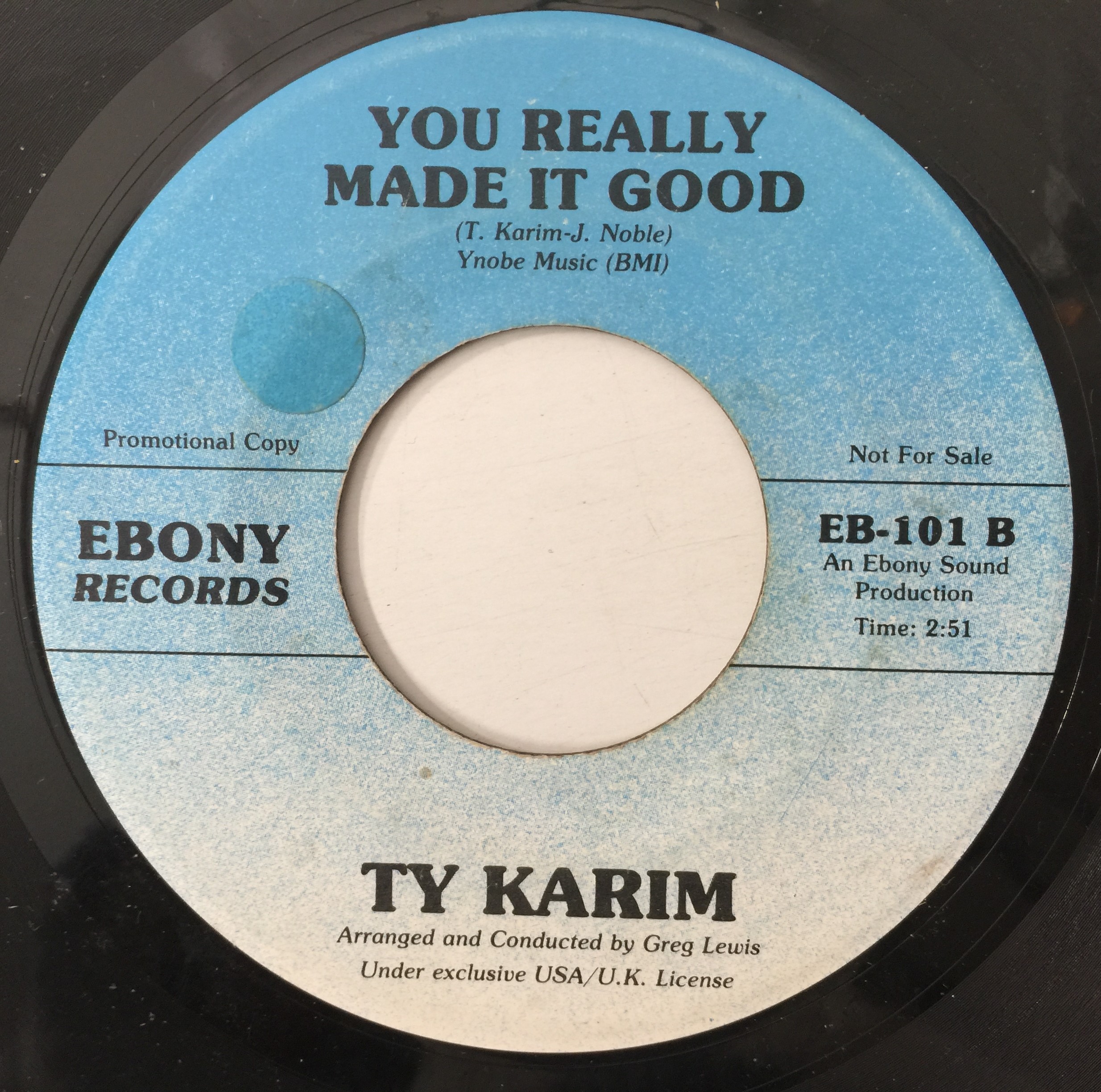 Lot 103 - TY KARIM - AIN'T THAT LOVE ENOUGH 7" (EB-101