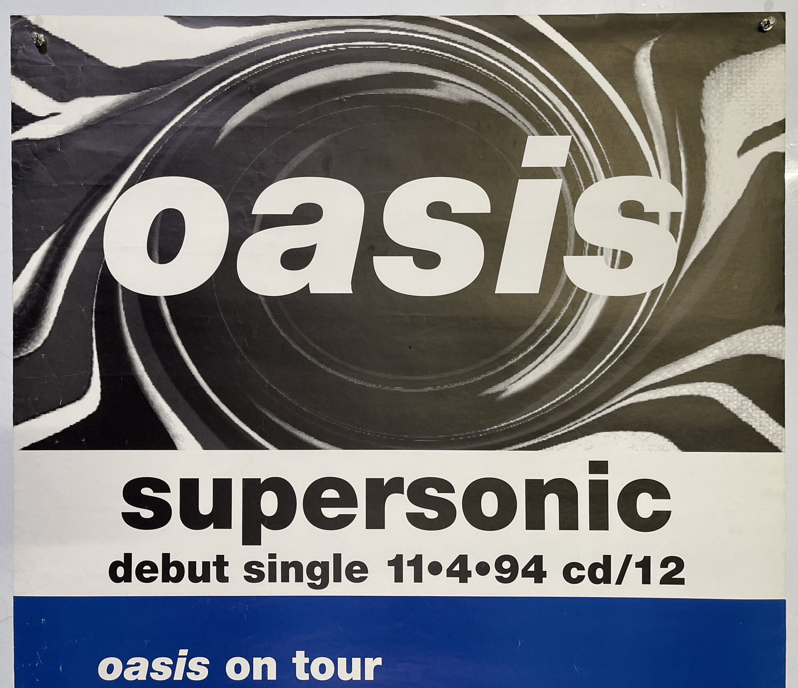 Lot 519 - OASIS SUPERSONIC 1994 TOUR POSTER.