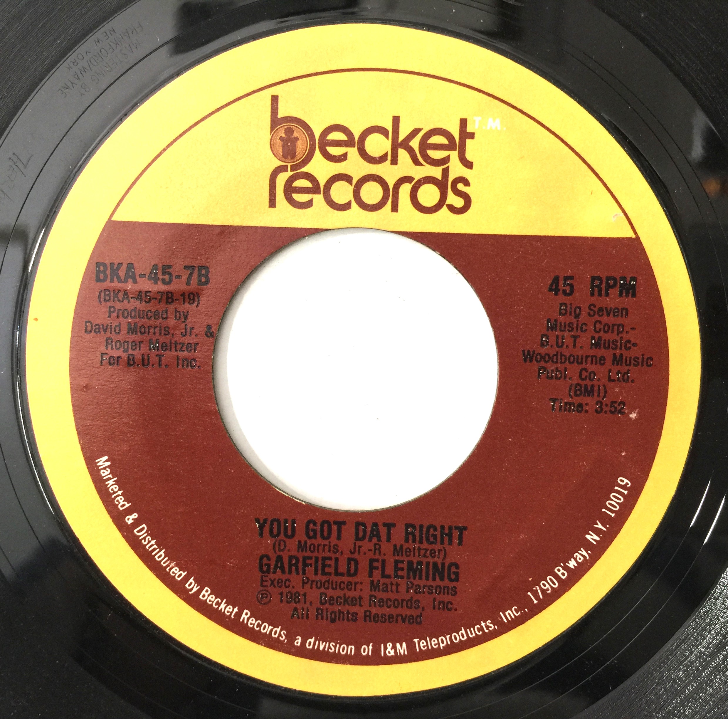 Lot 166 - GARFIELD FLEMING - DON'T SEND ME AWAY 7"