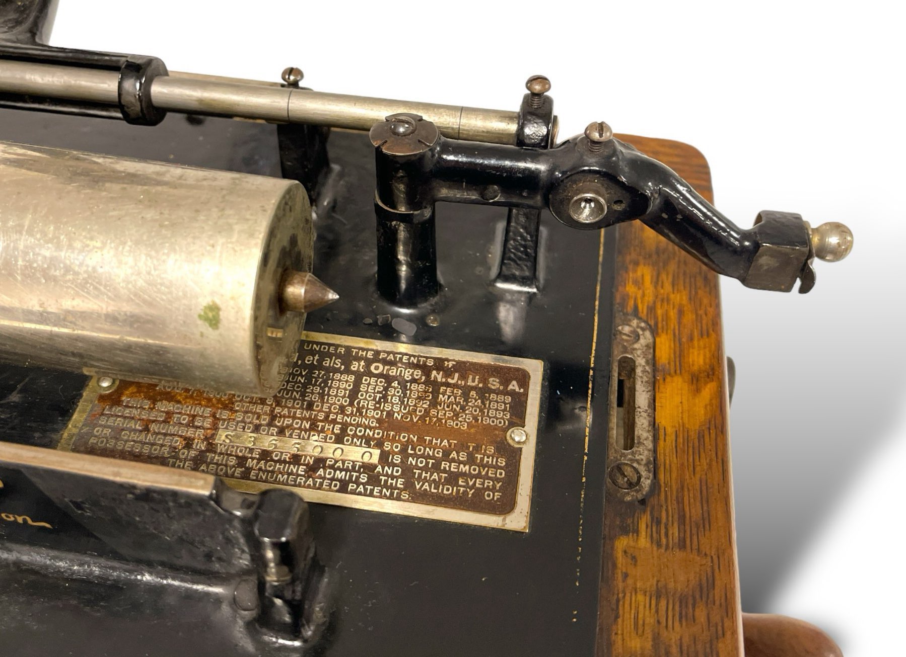 Lot 12 - ANTIQUE EDISON WAX CYLINDER PLAYER.