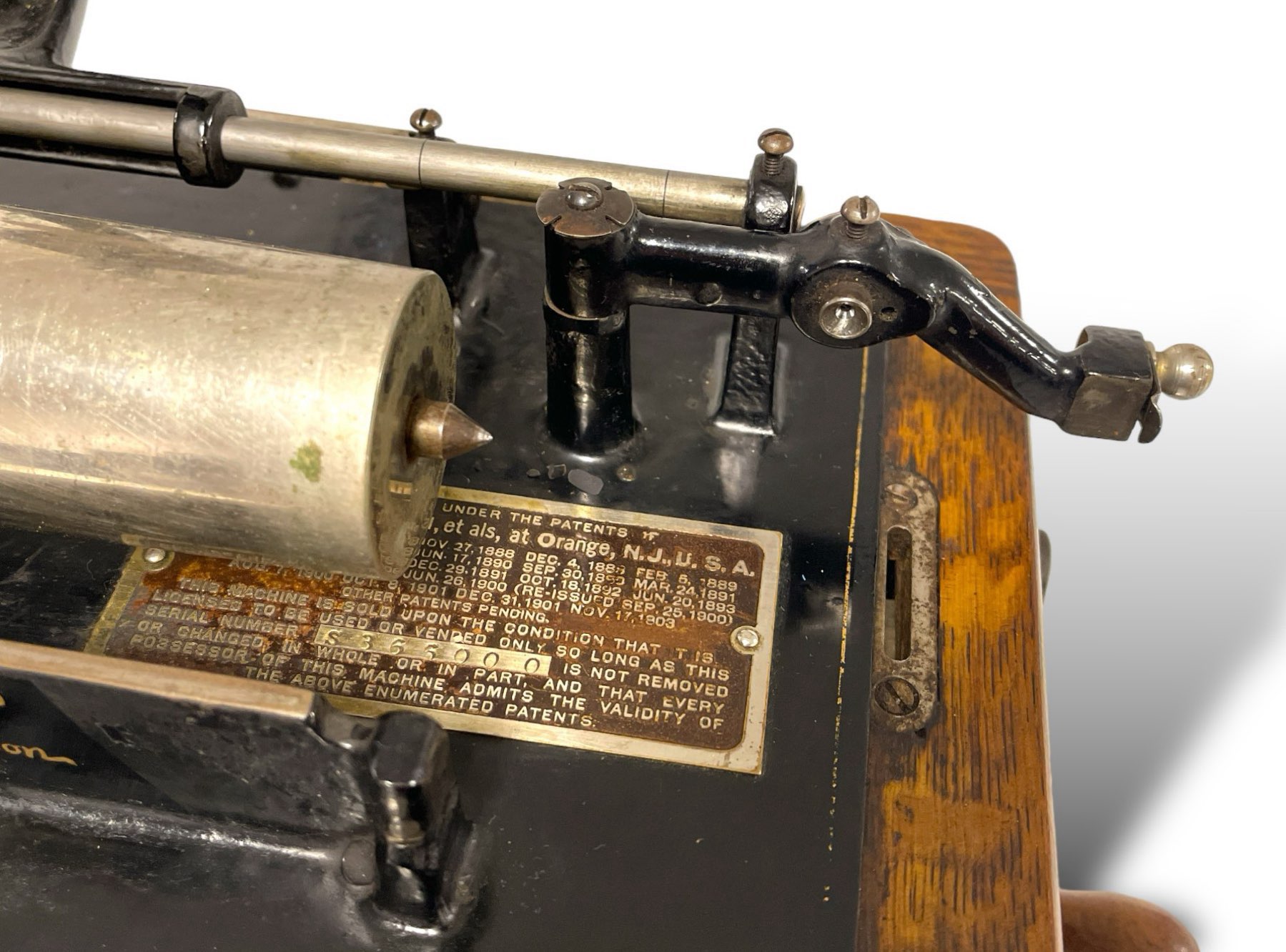 Lot 12 - ANTIQUE EDISON WAX CYLINDER PLAYER.