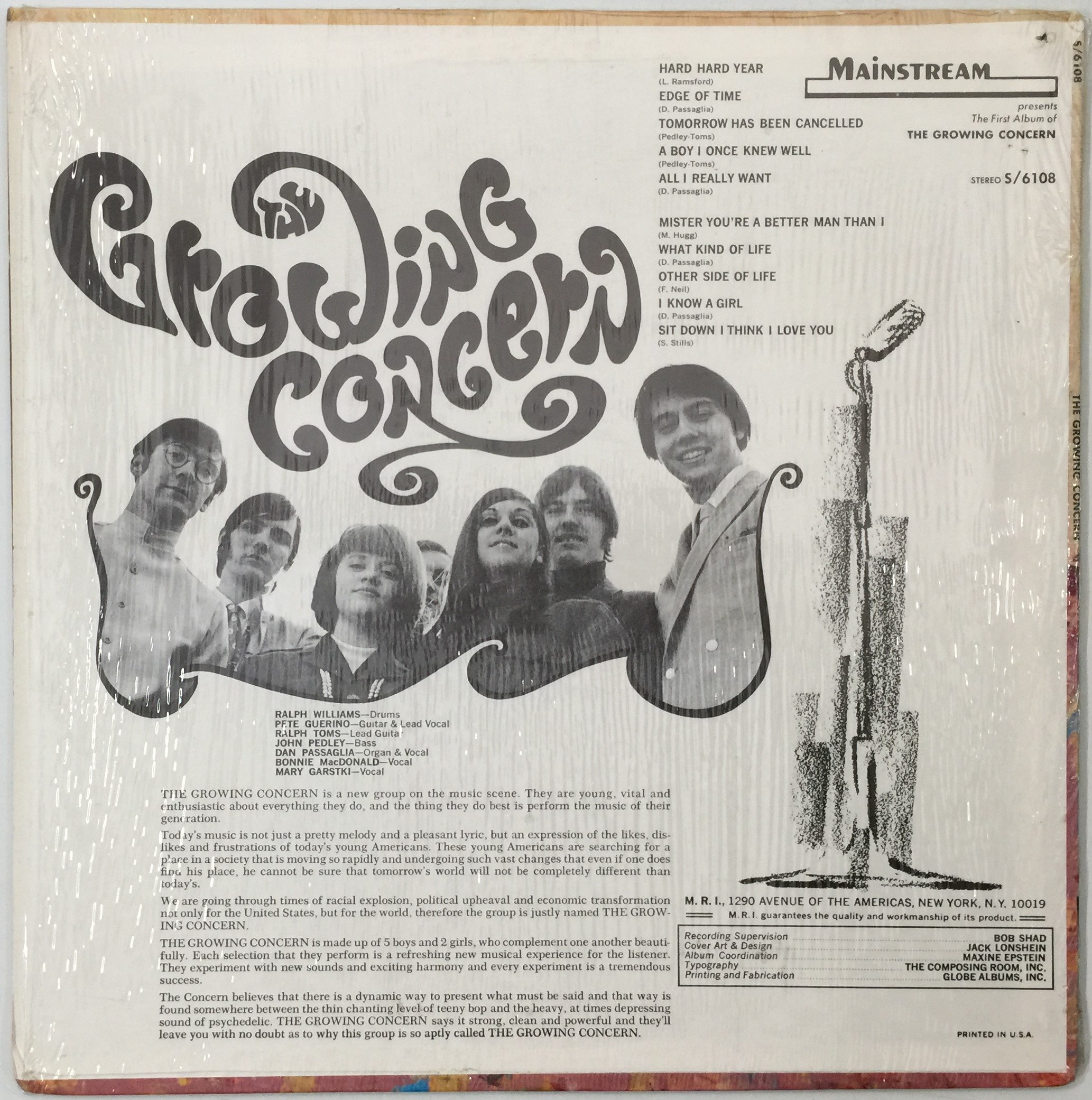 Lot 19 - THE GROWING CONCERN - S/T LP (US STEREO