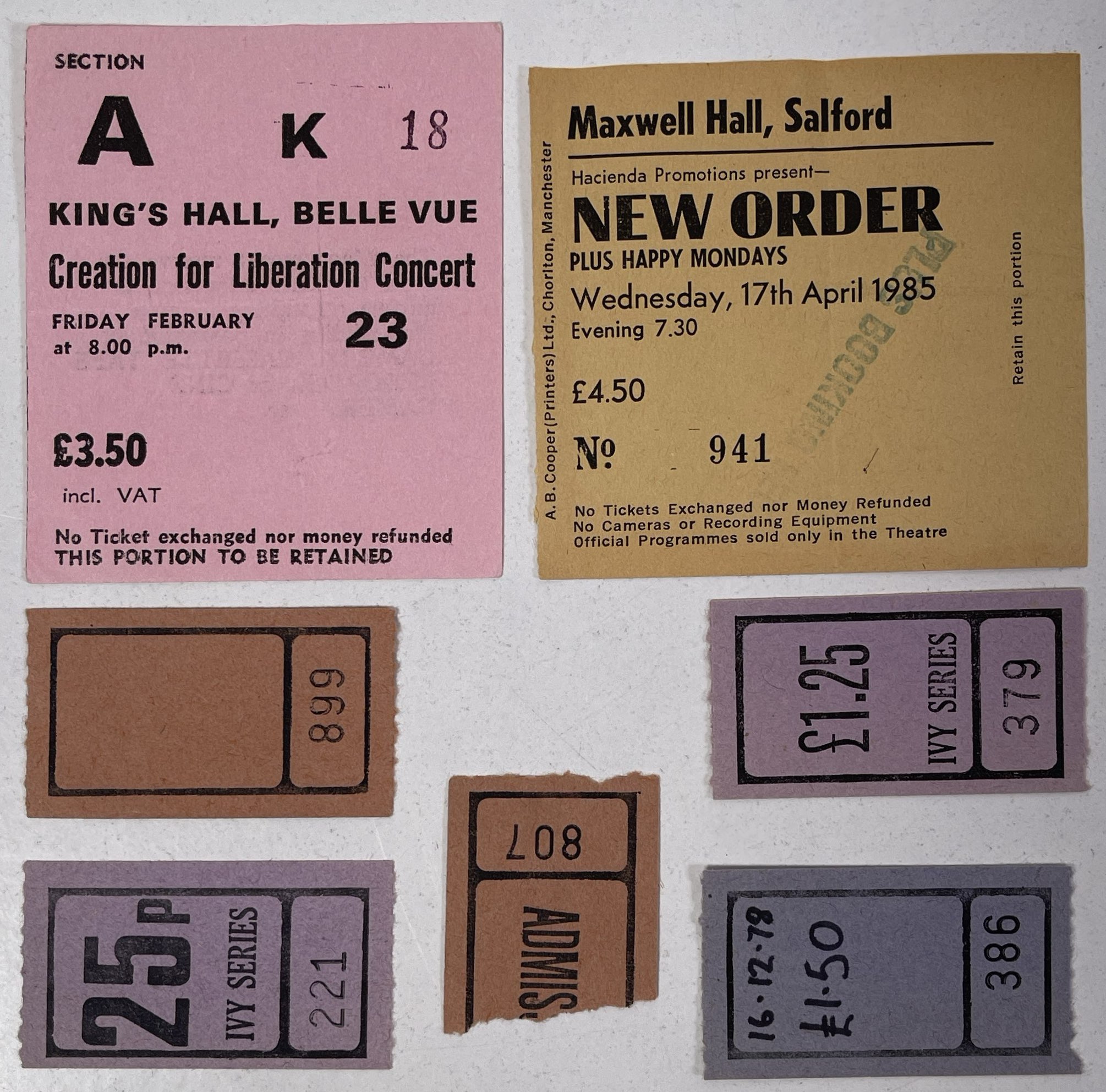 Lot 135 - PUNK CONCERT TICKETS INC JOHN LYDON / PIL