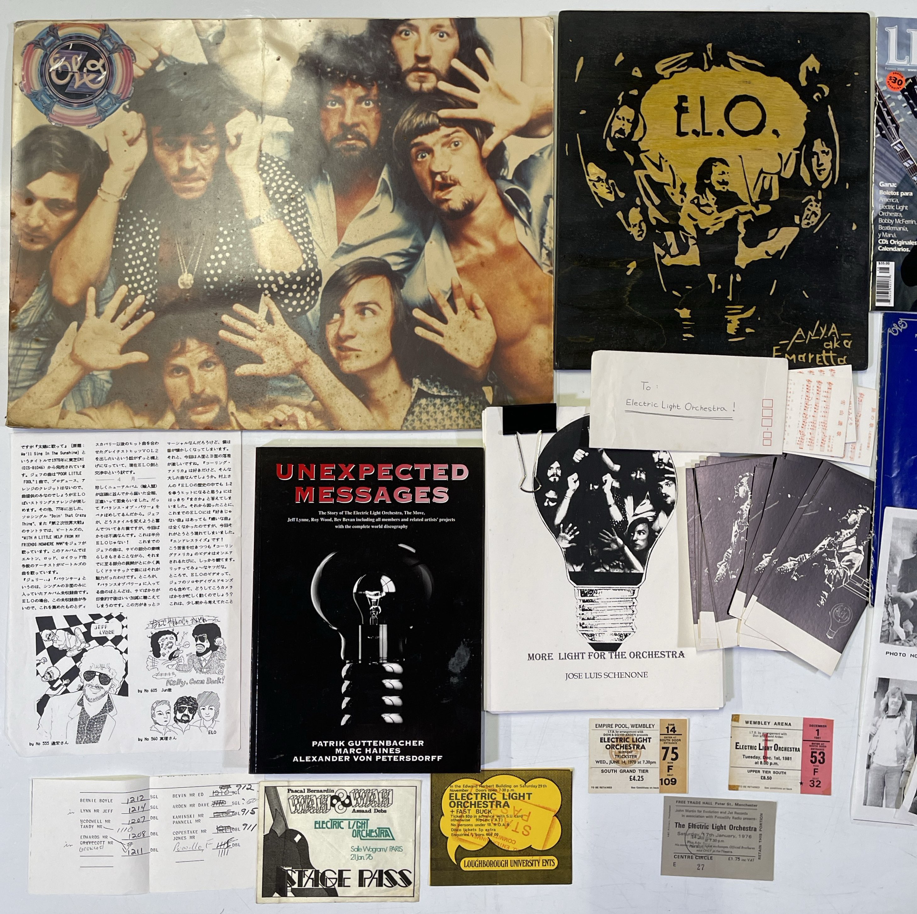 Lot 50 - ELO - MEMORABILIA COLLECTION.