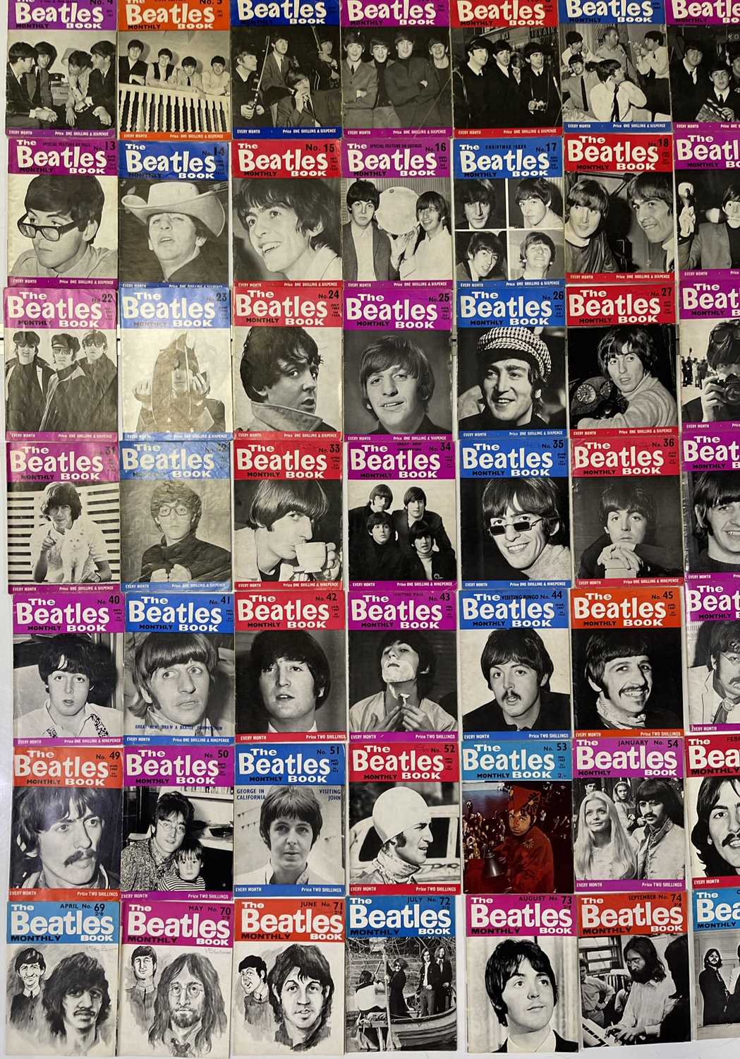Lot 397 - ALMOST COMPLETE SET OF BEATLES MONTHLY