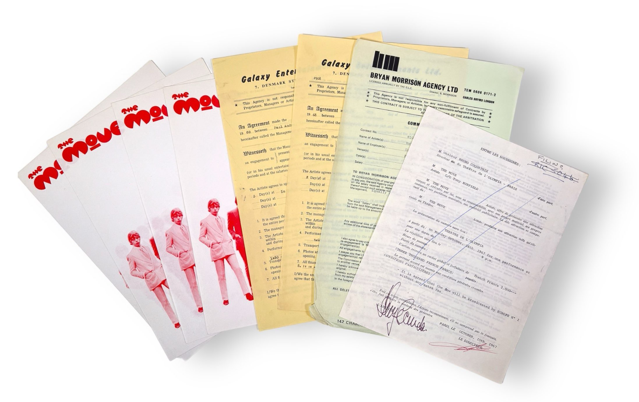 Lot 56 - THE MOVE - ORIGINAL 1967-69 CONCERT CONTRACTS