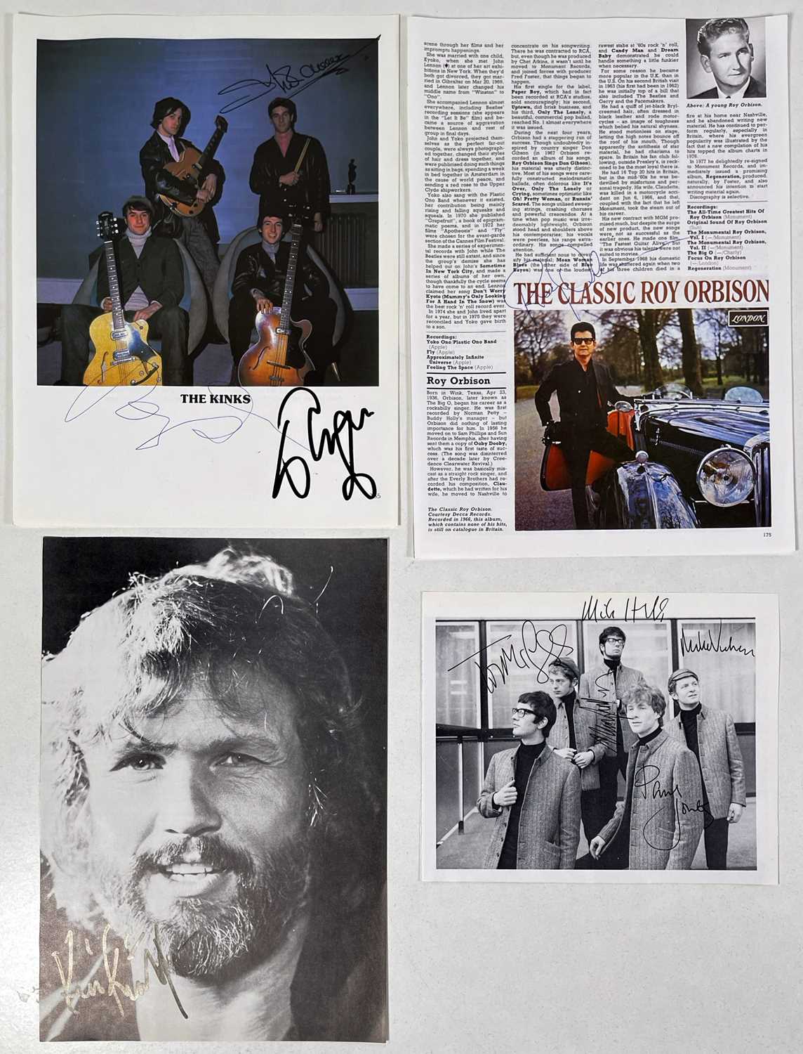 Lot 292 - 1960S / CLASSIC ROCK SIGNED ITEMS INC THE