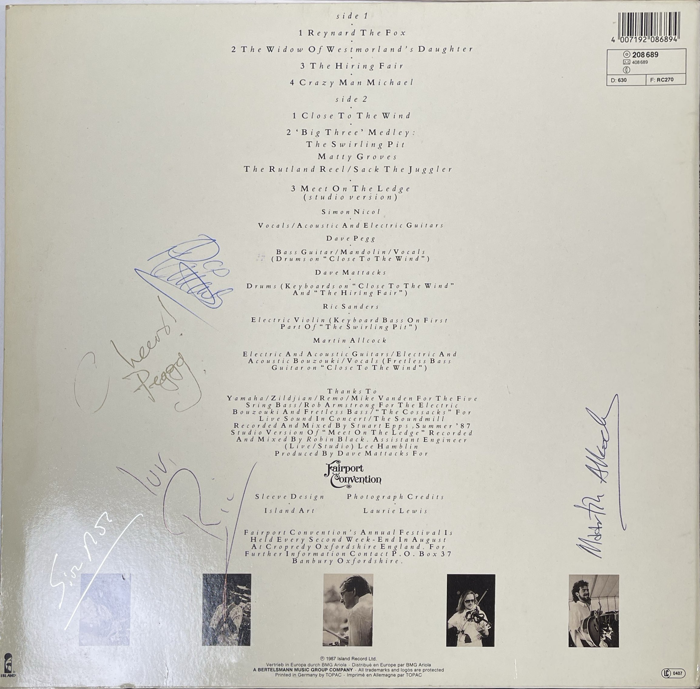 Lot 433 - FAIRPORT CONVENTION - SIGNED RECORDS.