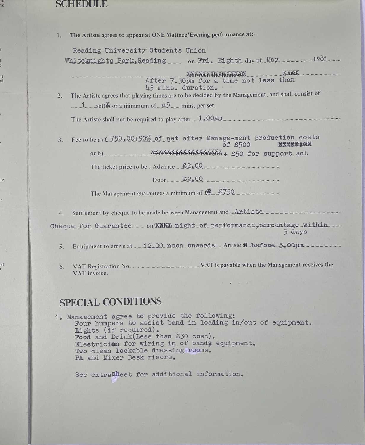 Lot 475 - NEW ORDER - ROB GRETTON SIGNED CONTRACT.