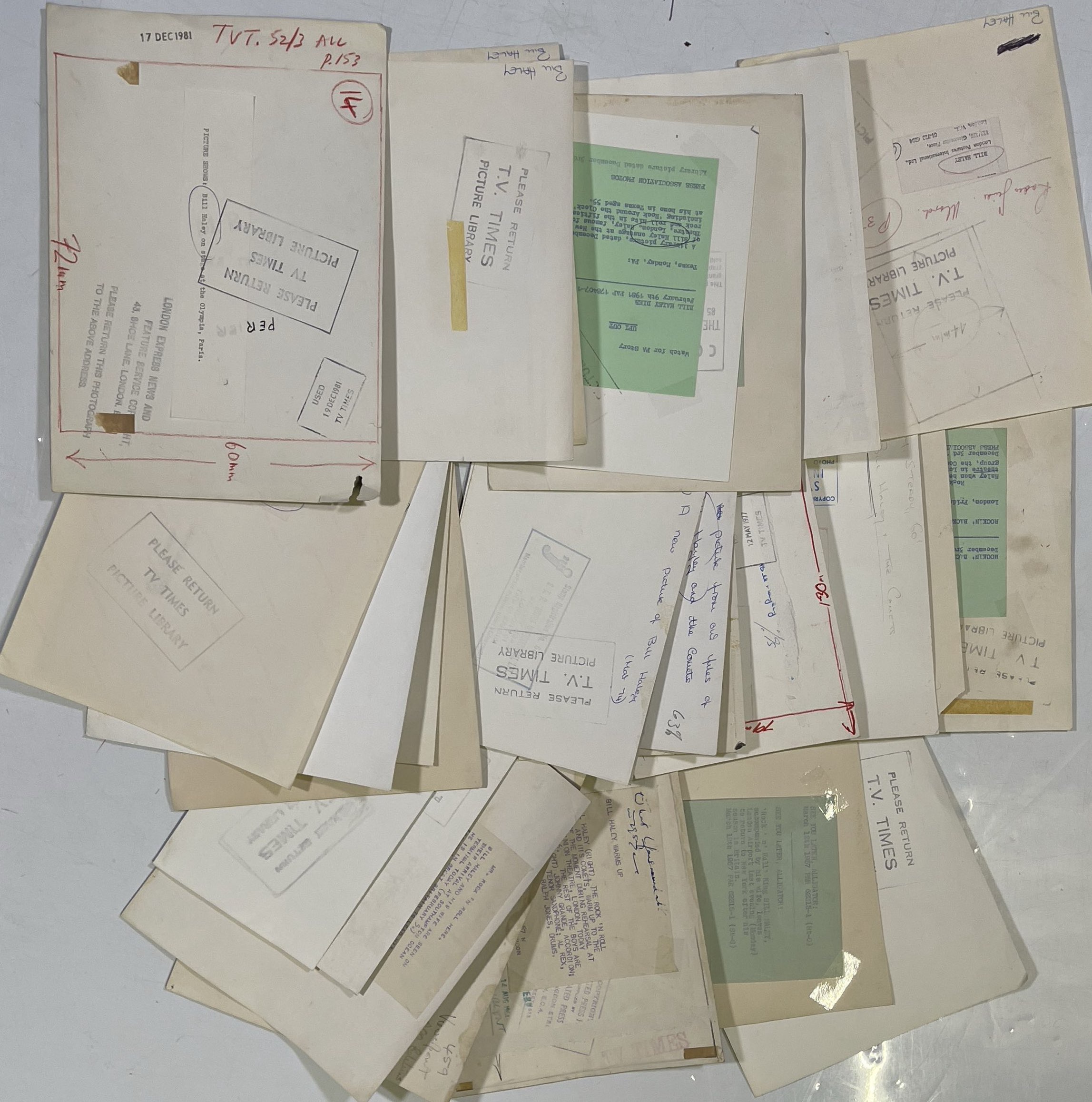 Lot 191 - BILL HALEY - COLLECTION OF PRESS PHOTOGRAPHS.