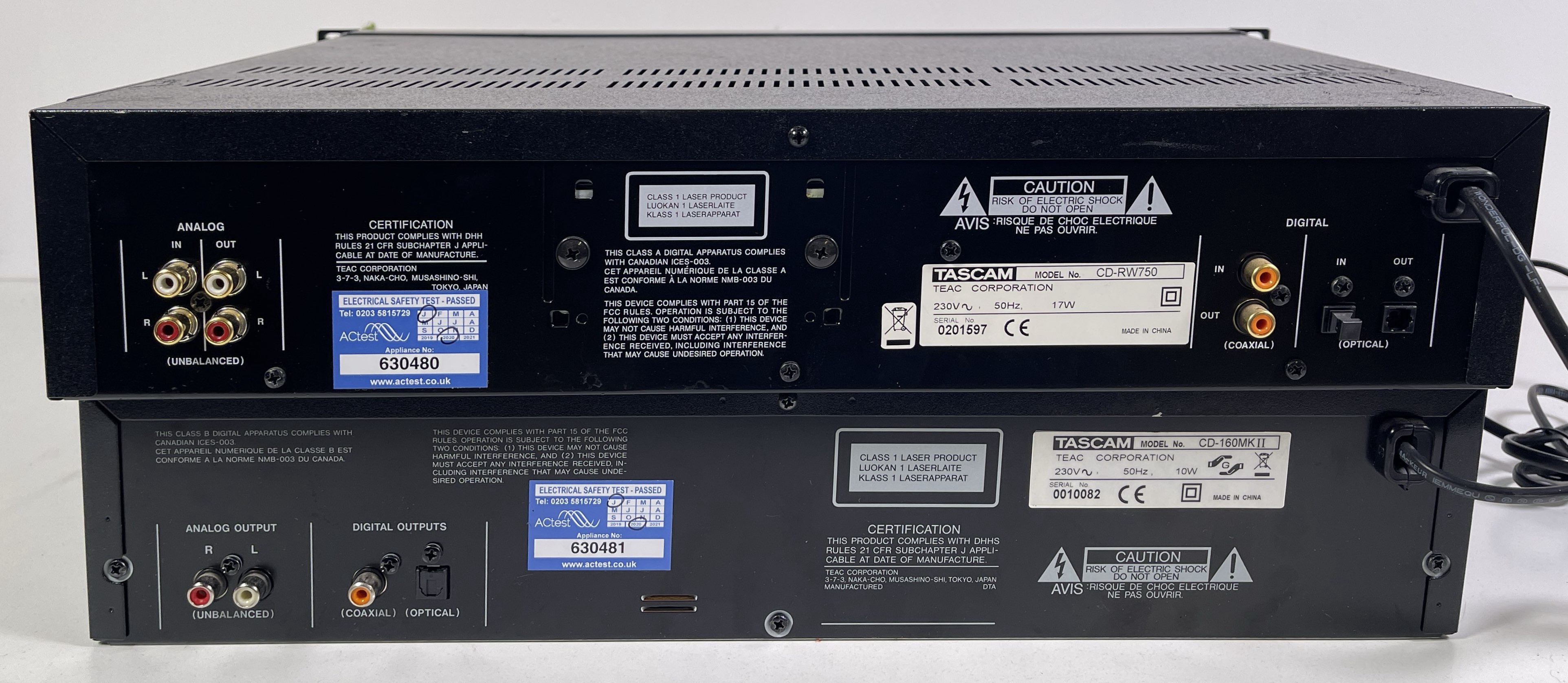 Lot 32 - TASCAM CD RECORDERS.