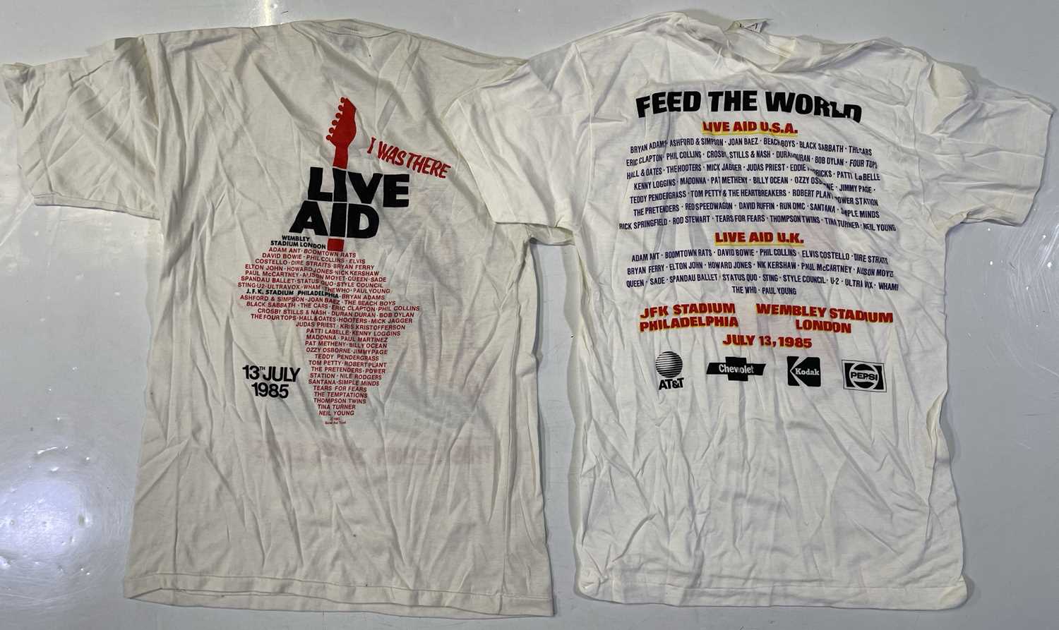 Lot 352 - LIVE AID - ORIGINAL T-SHIRTS AND PROGRAMME.