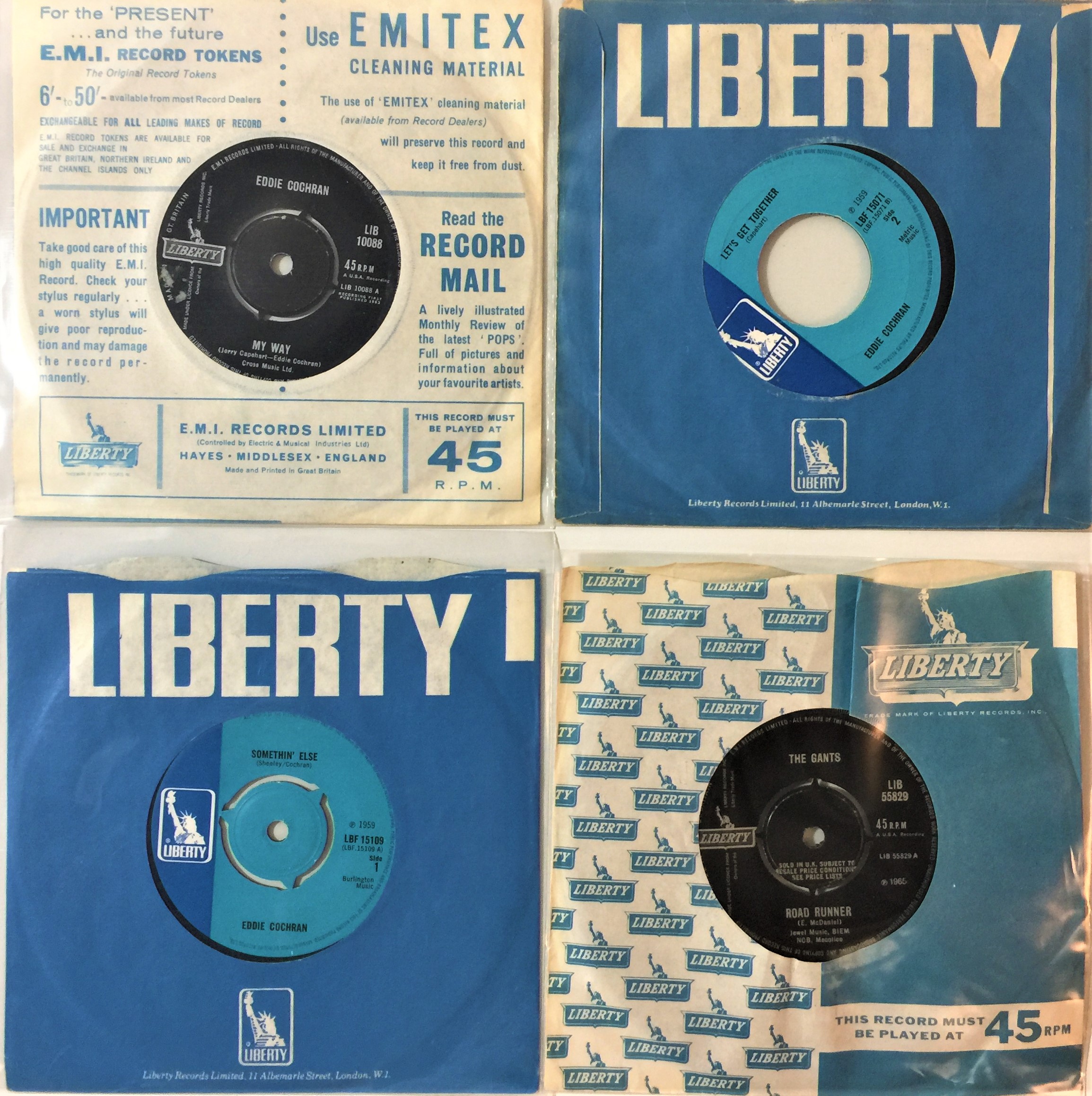 Lot 64 - LIBERTY 7" - P.J. PROBY & MALE/MALE LED