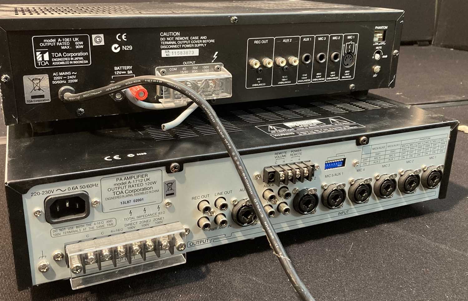 Lot 62 - TOA AMPLIFIERS.