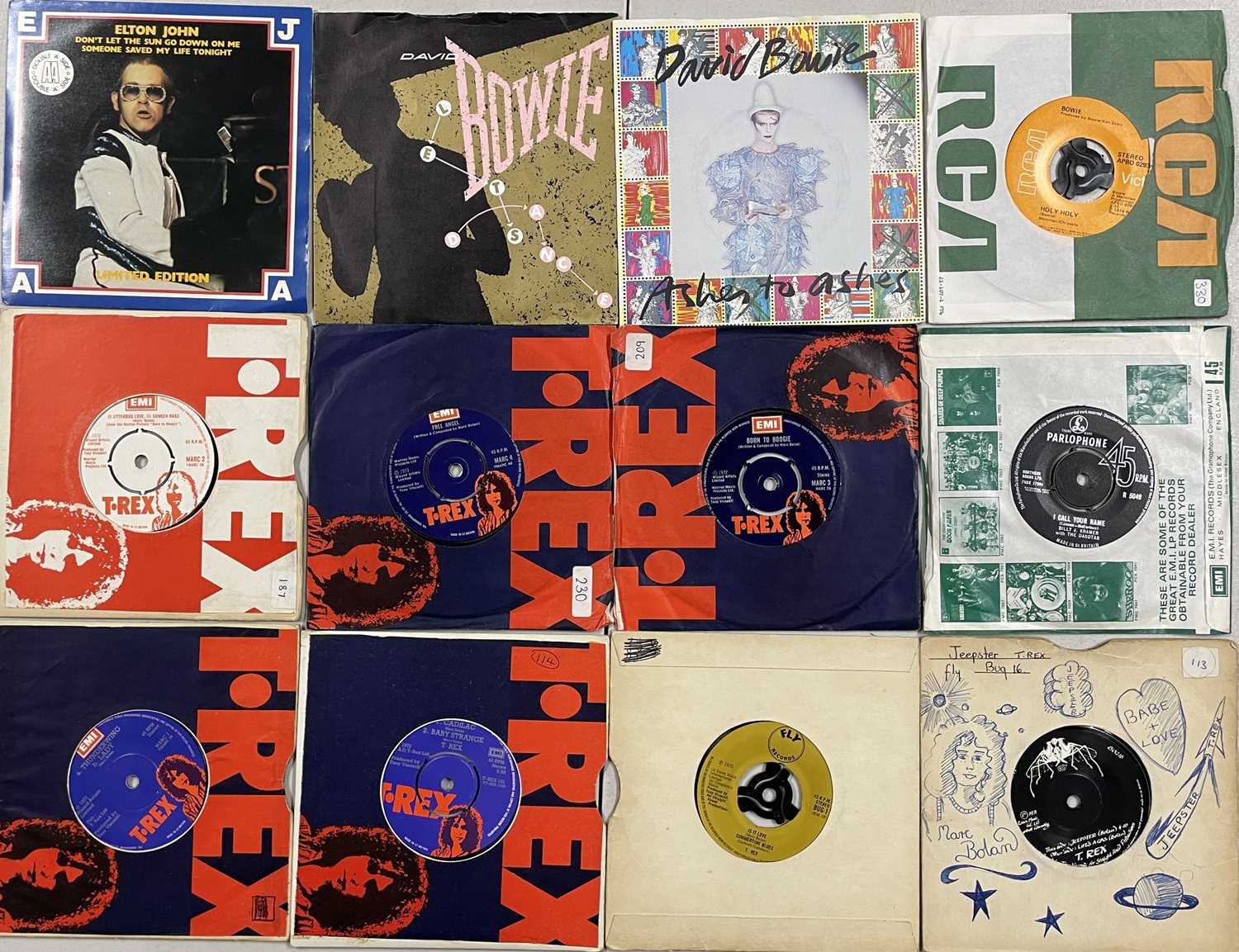 Lot 1247 - BOWIE/ BOLAN - 7" COLLECTION