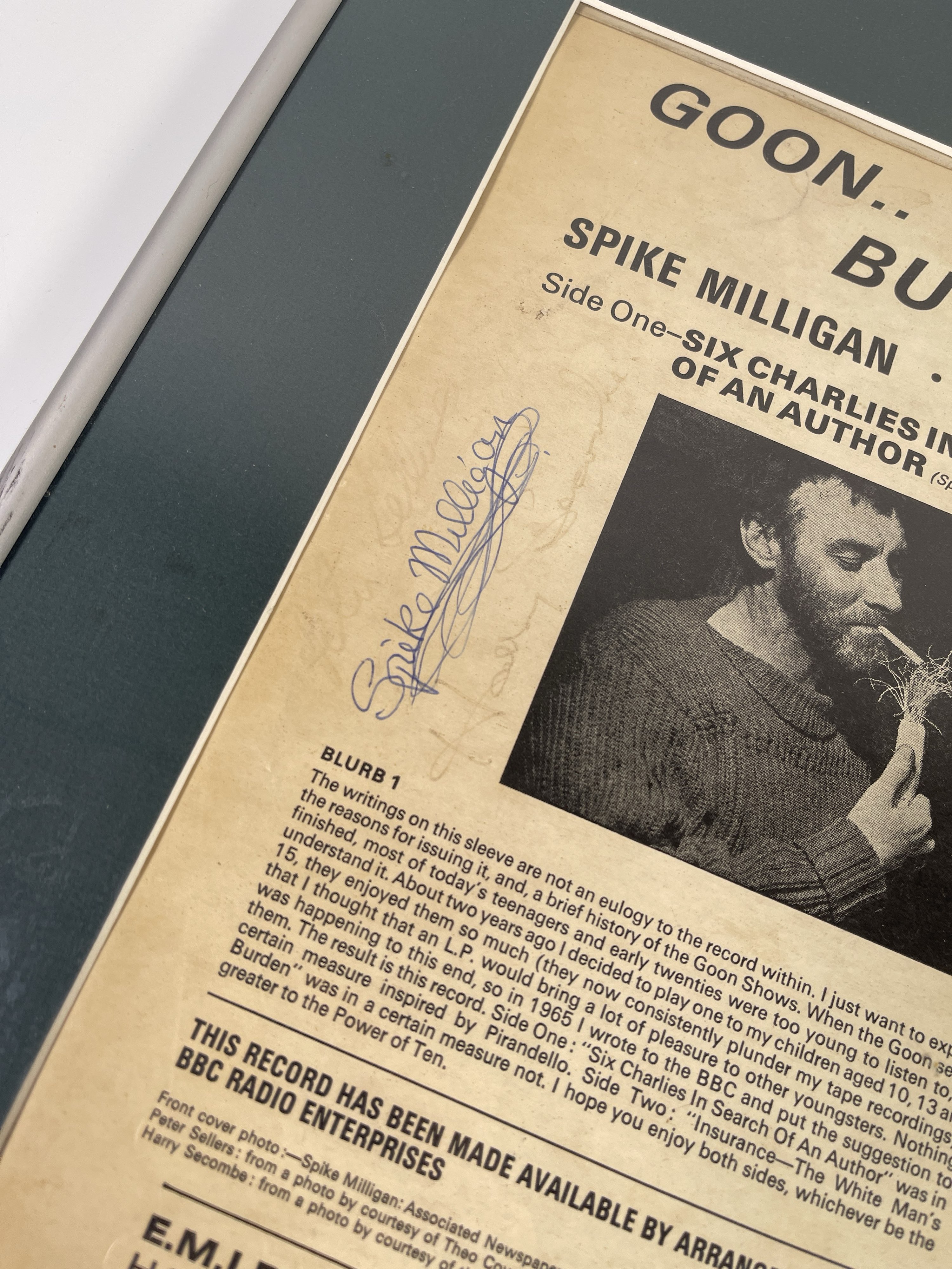 Lot 8 - THE GOONS - LP SIGNED BY SPIKE MILLIGAN, PETER