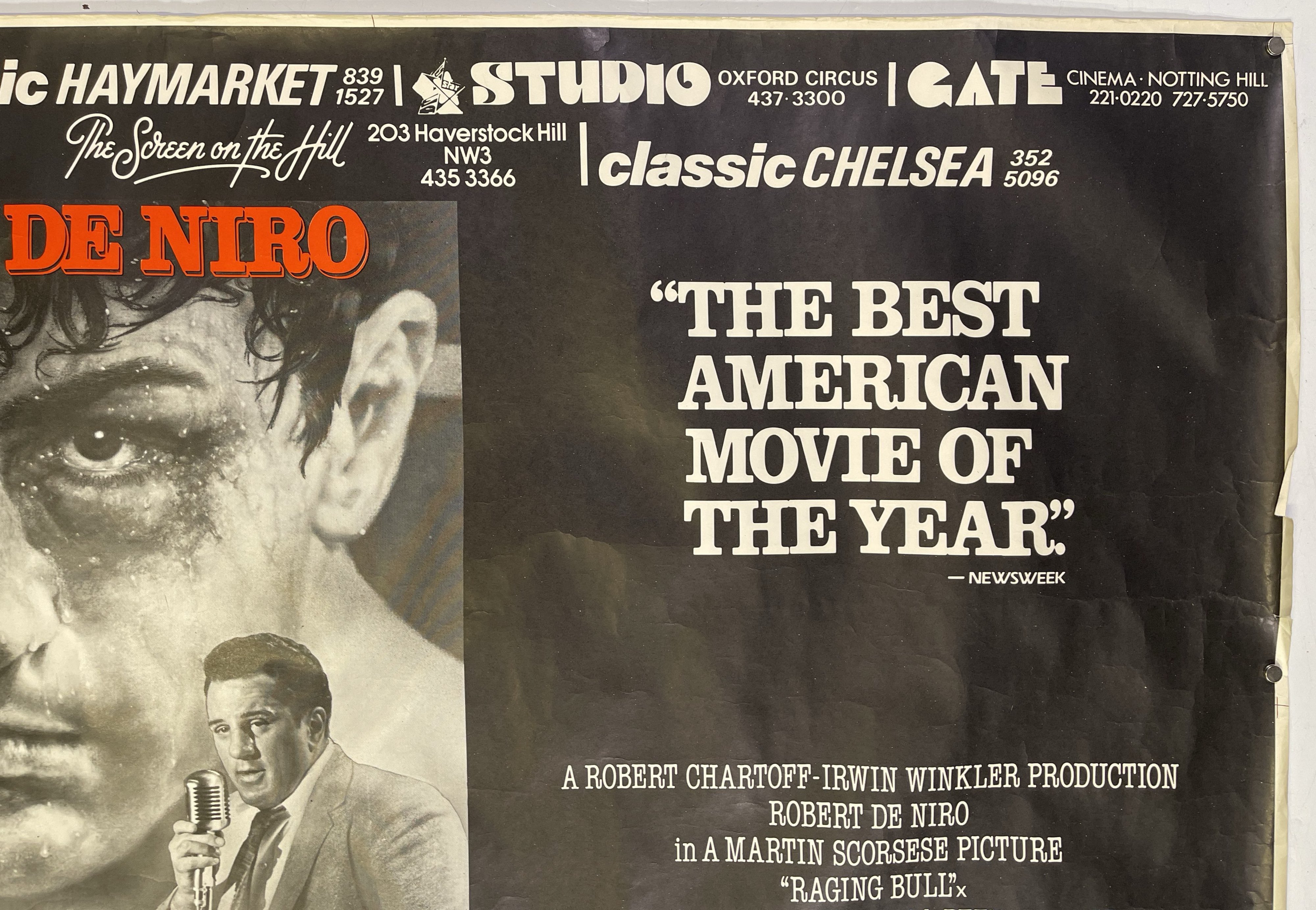 Lot 16 - RAGING BULL (1980) ORIGINAL UK QUAD POSTER.
