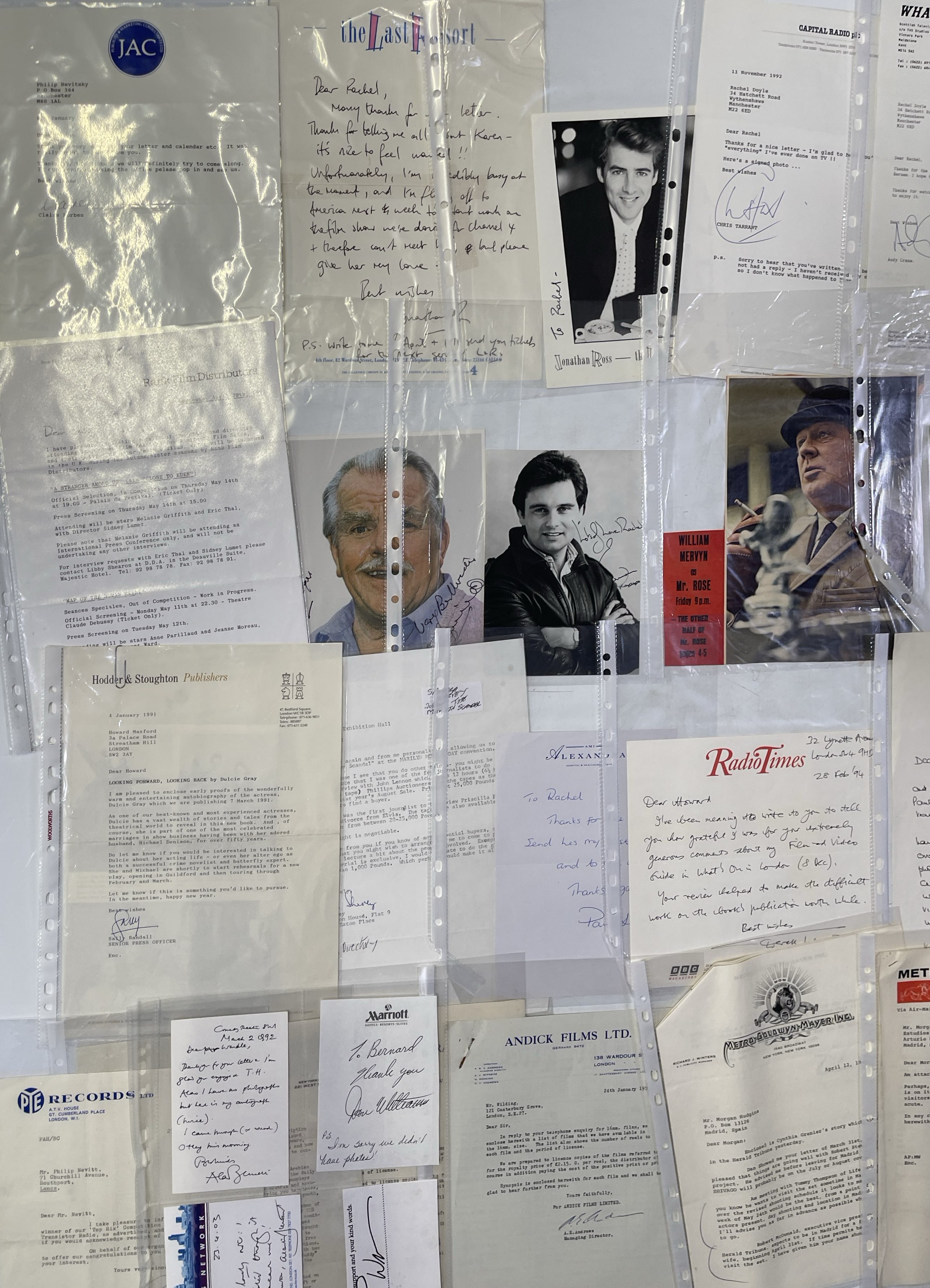 Lot 226 - TV STARS - SIGNED LETTERS/PHOTOS AUTOGRAPHS.